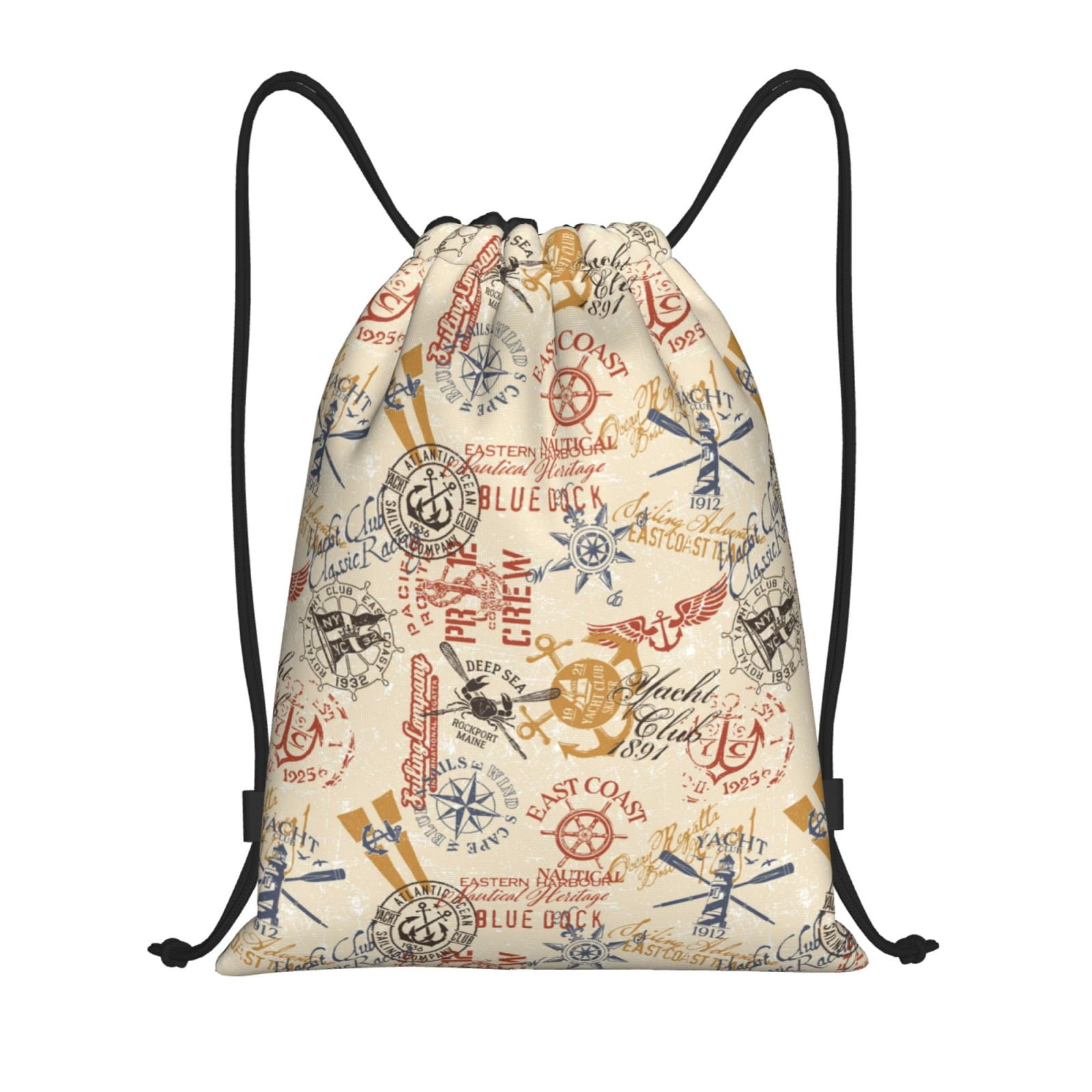 Zufioo Vintage Nautical Sports Cinch Sack Gym String Bags Machine ...