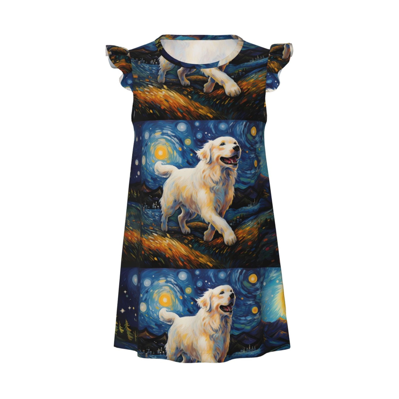 Zufioo Vintage Starry Sky Labrador Girls Nightgowns Toddler Girl ...