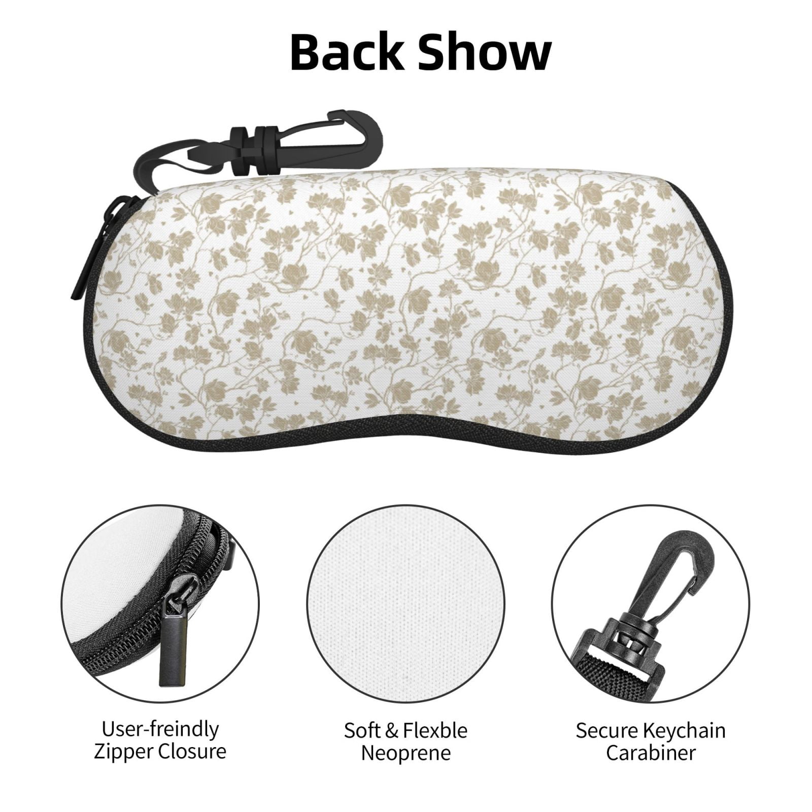 Zufioo Vintage Stylized White Color Print Sunglasses Case Tactical ...
