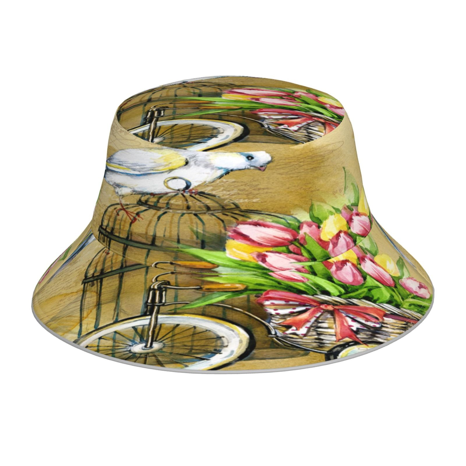 Zufioo Watercolor Canary Bird Waterproof Reflective Holographic Bucket ...