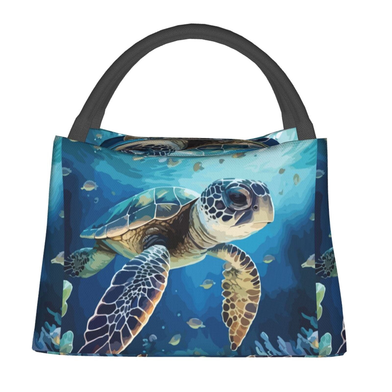 Zufioo Watercolor Turtle Insulated Reusable Grocery Bags,Cooler Bag ...