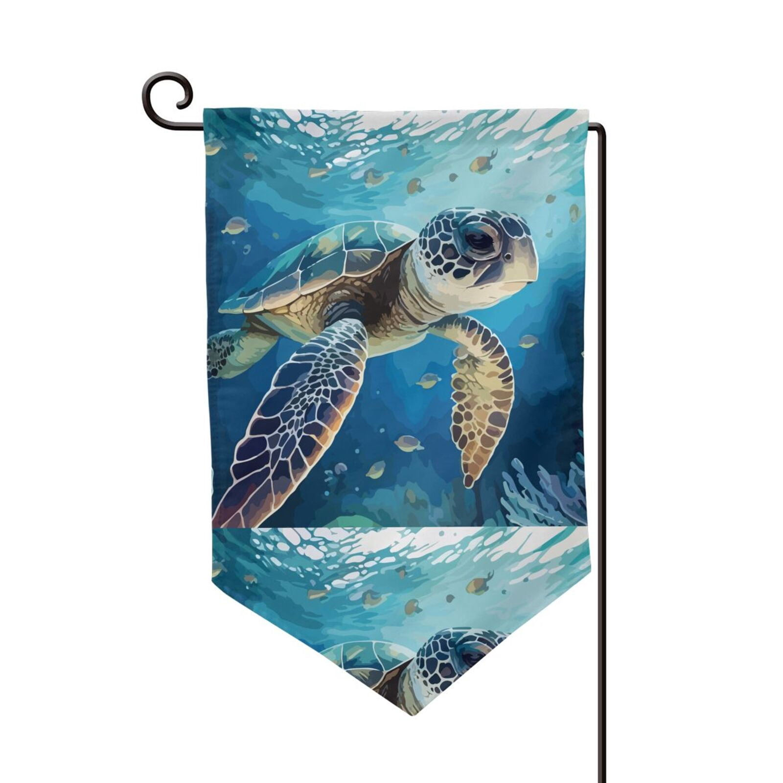 Zufioo Watercolor Turtle Print Garden Decoration Flags, Sun-resistant ...