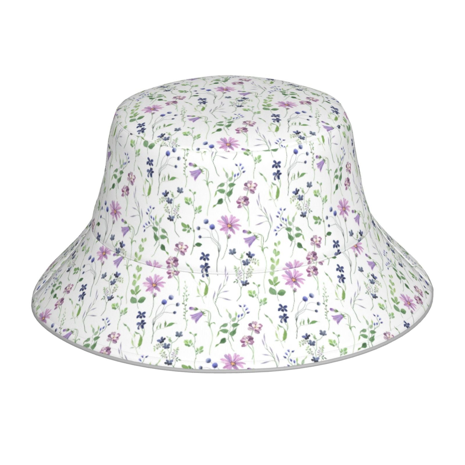 Zufioo Watercolor Wildflower Waterproof Reflective Holographic Bucket ...