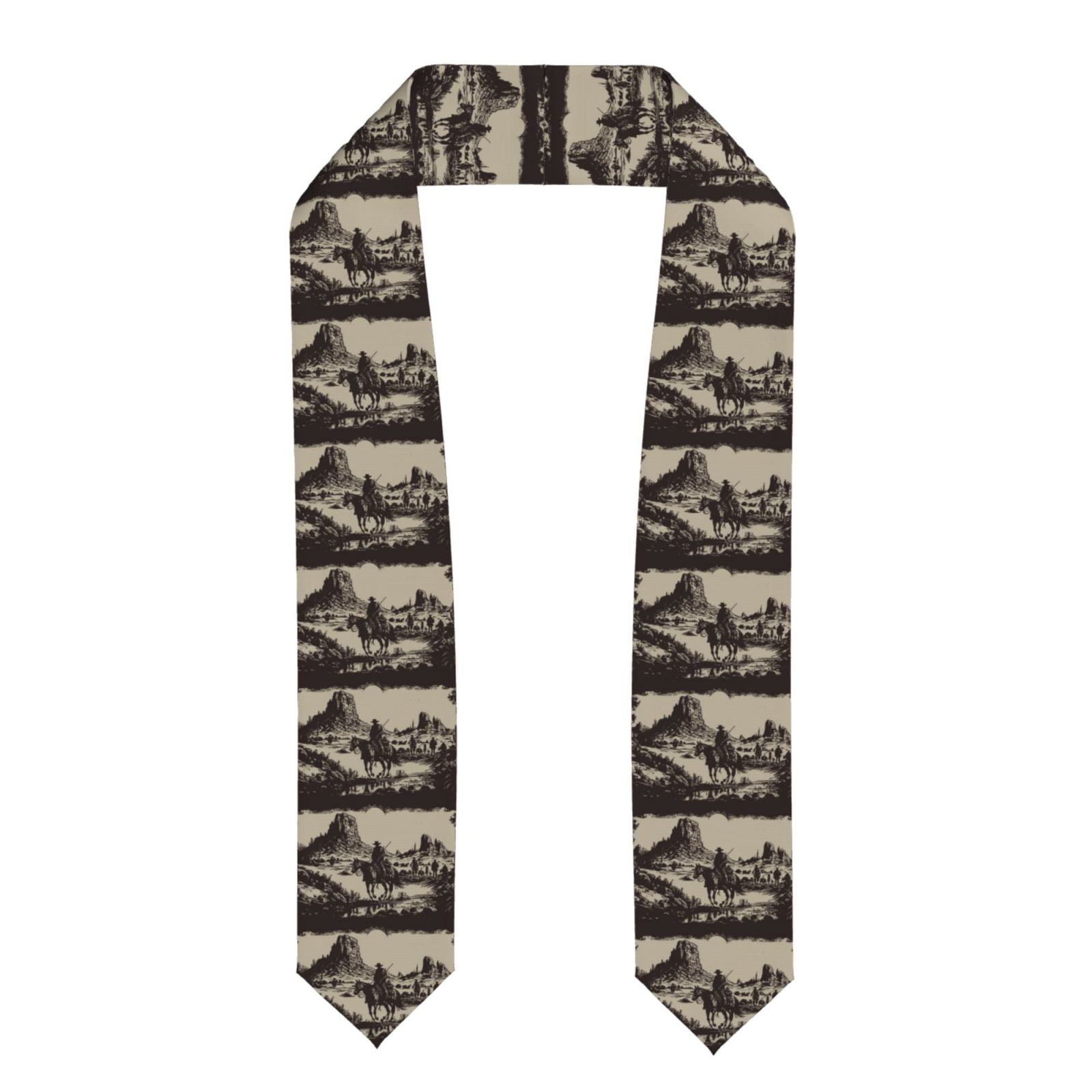 Zufioo Western Desert Cowboy Print Graduation Shawl Ribbon, Graduation ...