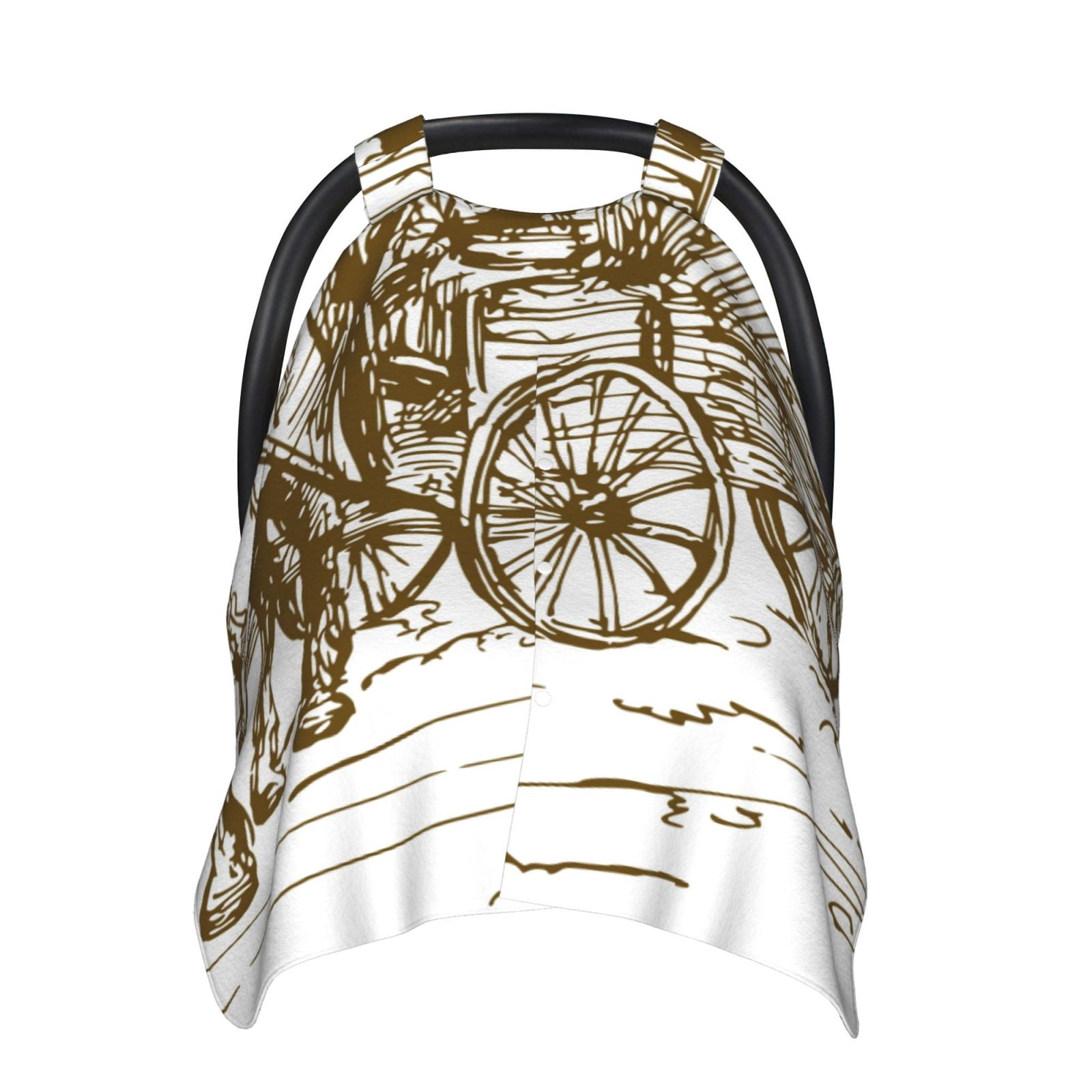 Zufioo Western Scenery With Old Wagon Print Baby Stroller Seat Nursing ...