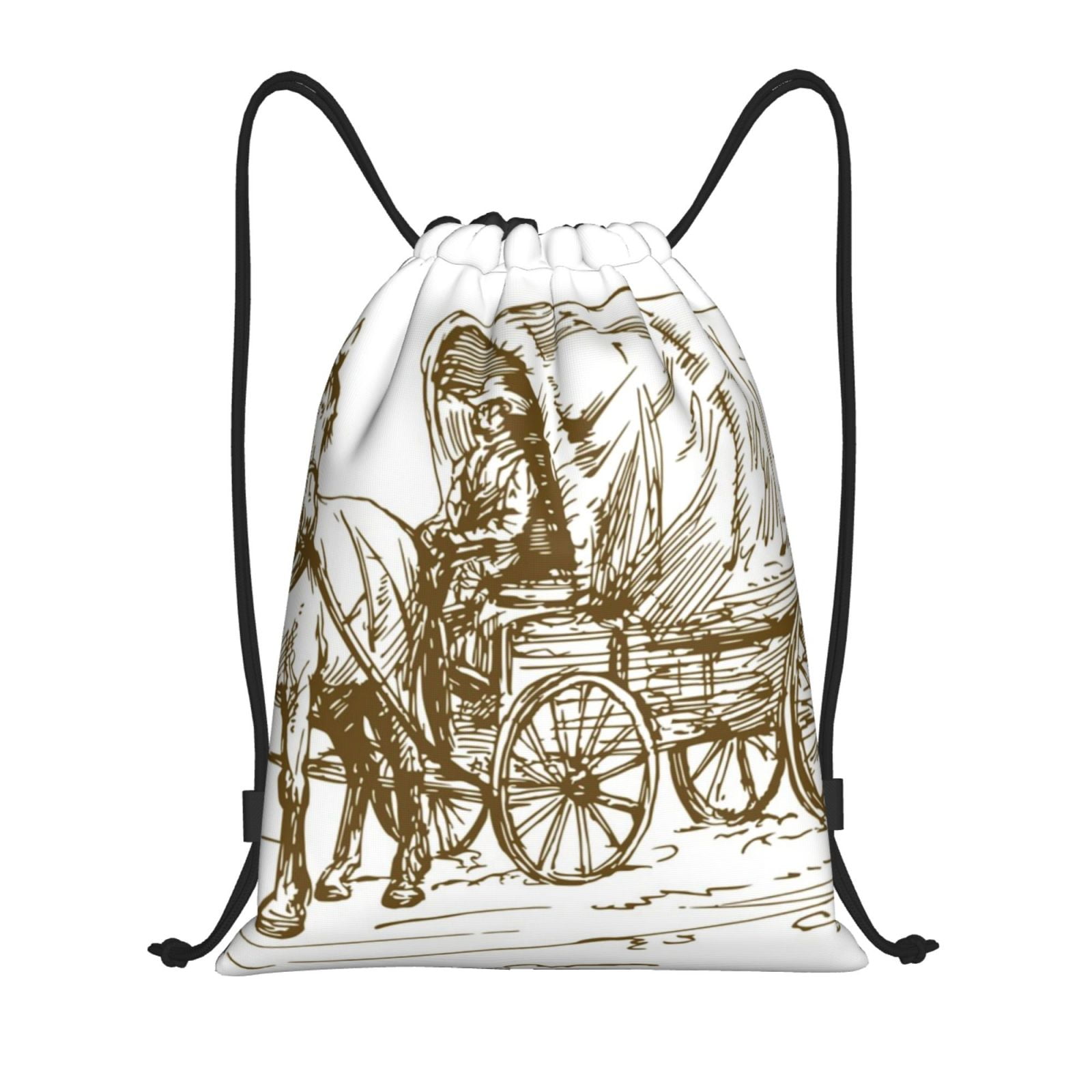 Zufioo Western Scenery With Old Wagon Sports Cinch Sack Gym String Bags ...