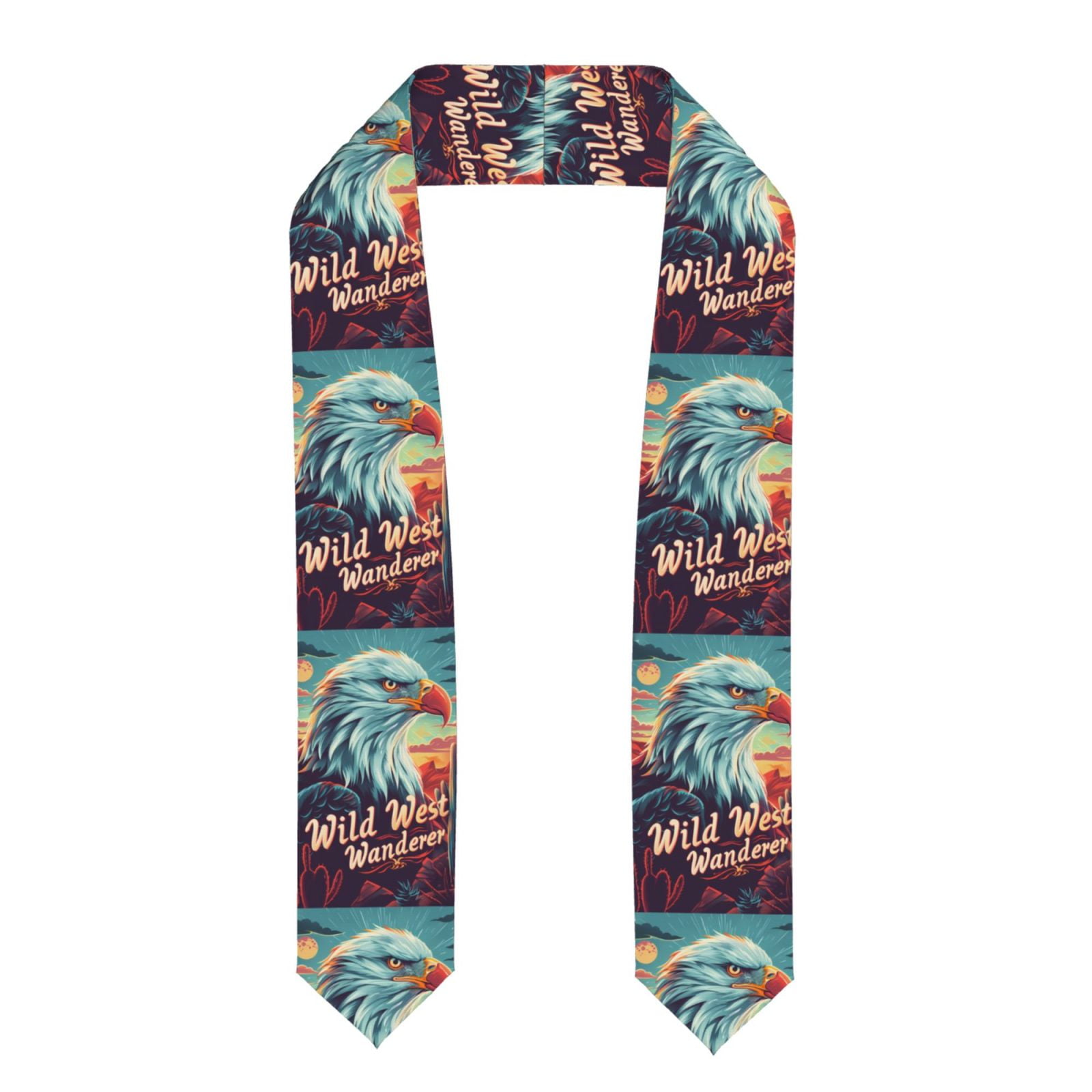 Zufioo Western Style Bald Eagle Print Graduation Shawl Ribbon ...