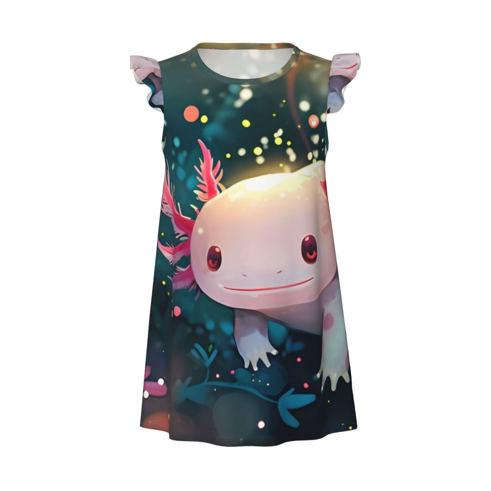 Zufioo Whimsical Axolotl Fantasy Girls Nightgowns Toddler Girl Pajamas ...
