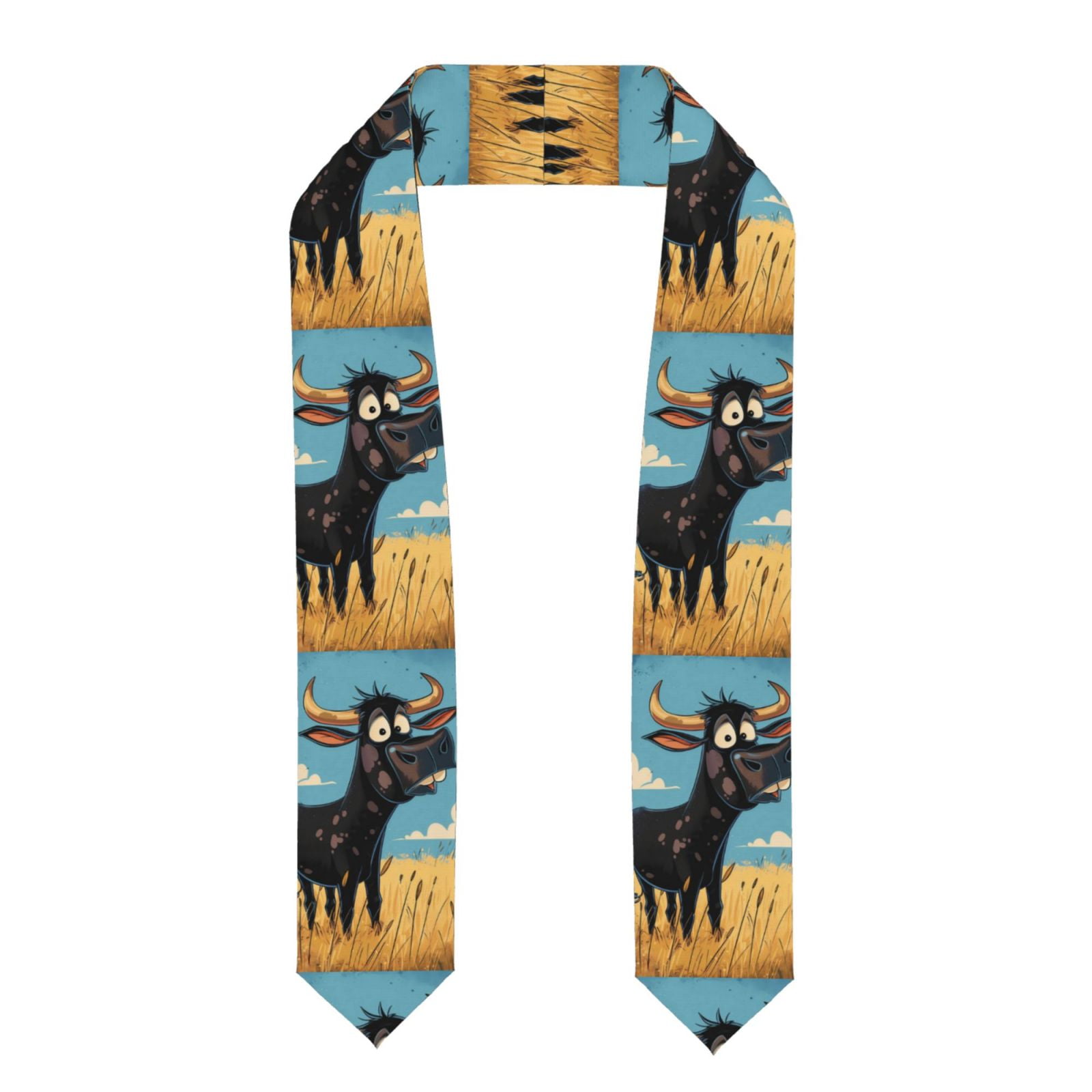 Zufioo Whimsical Cartoon Cow Print Graduation Shawl Ribbon, Graduation ...