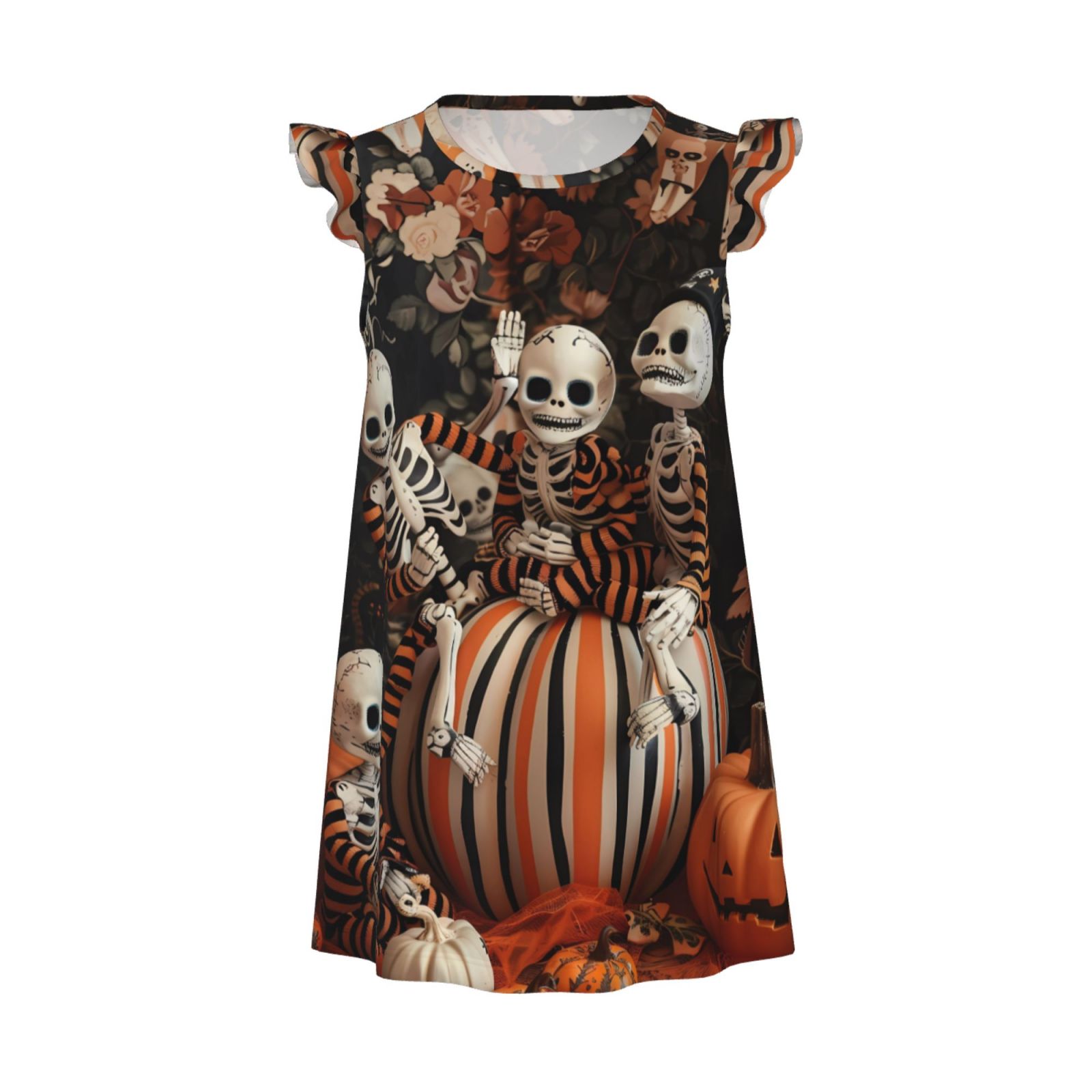 Zufioo Whimsical Halloween Skeletons Girls Nightgowns Toddler Girl ...