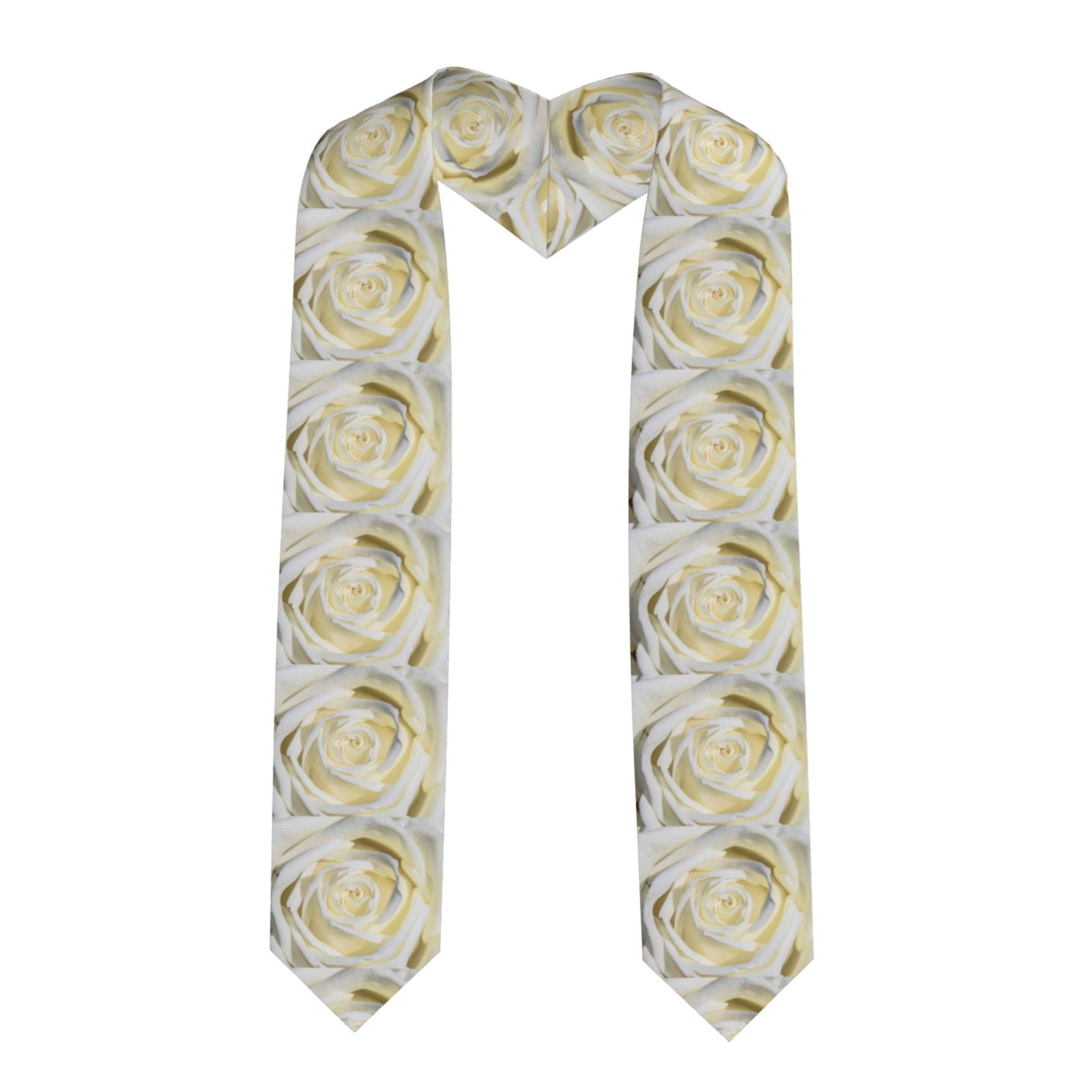 Zufioo White Rose Print Graduation Shawl Ribbon, Graduation Ribbon for ...