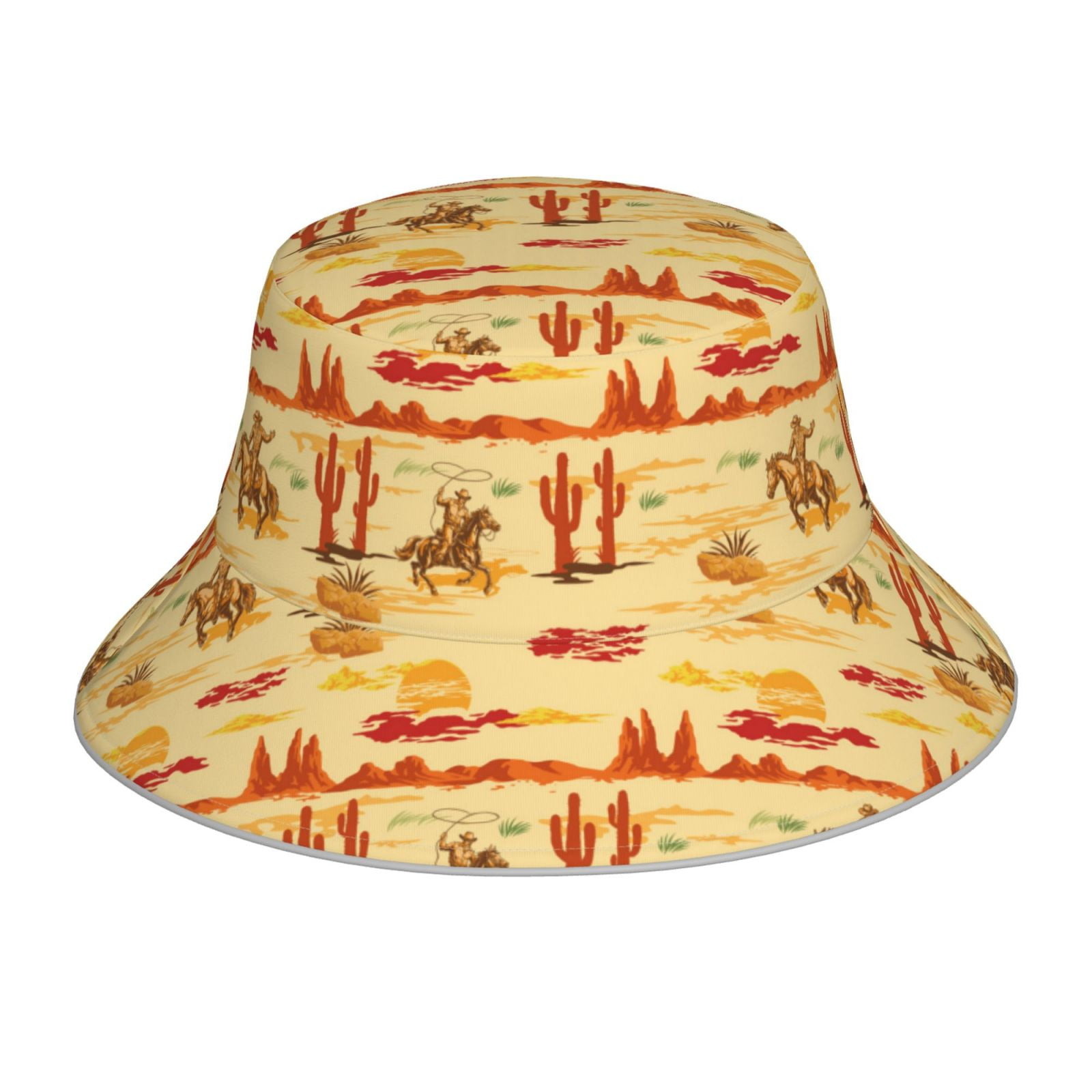 Zufioo Wild West Colorful Waterproof Reflective Holographic Bucket Hat ...