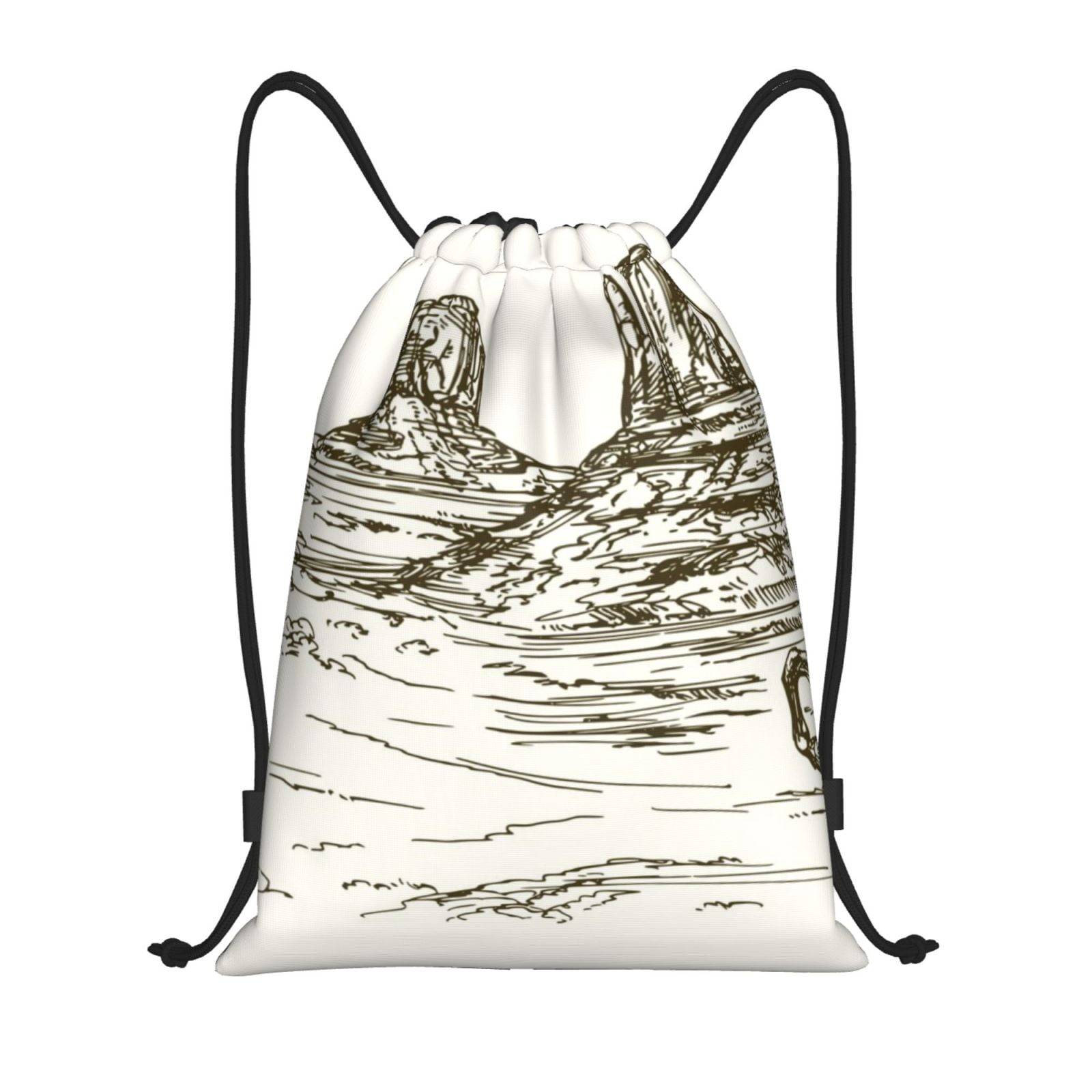 Zufioo Wild West Desert With Cowboy Sports Cinch Sack Gym String Bags ...