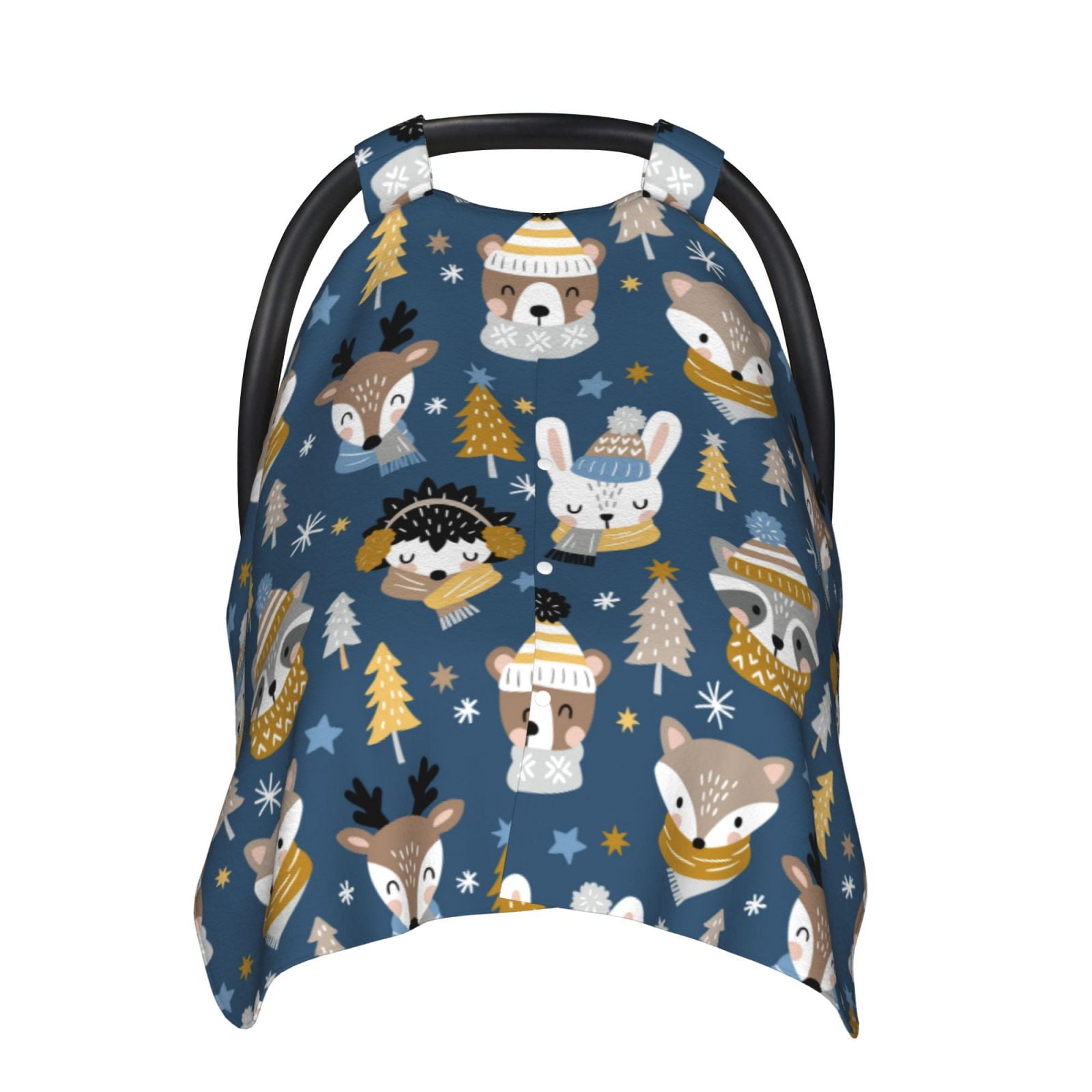 Zufioo Winter Animal Friends Print Baby Stroller Seat Nursing Cover ...