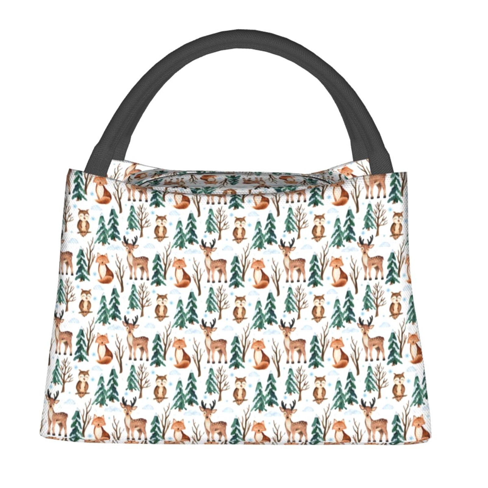 Zufioo Winter Woodland Friends Insulated Reusable Grocery Bags,Cooler ...
