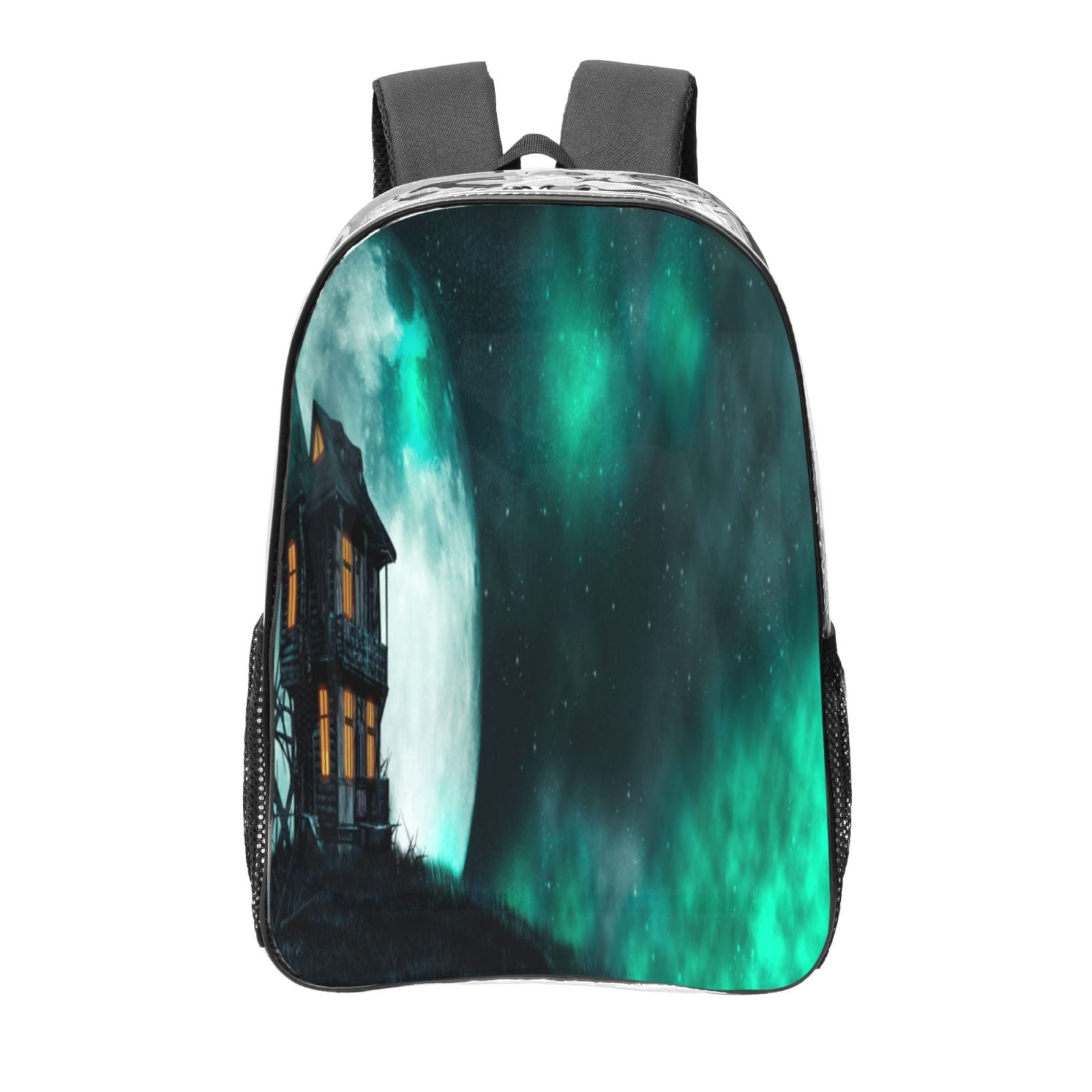 Zufioo Witch House On The Hill Print Transparent Backpack, 16-inch PVC ...
