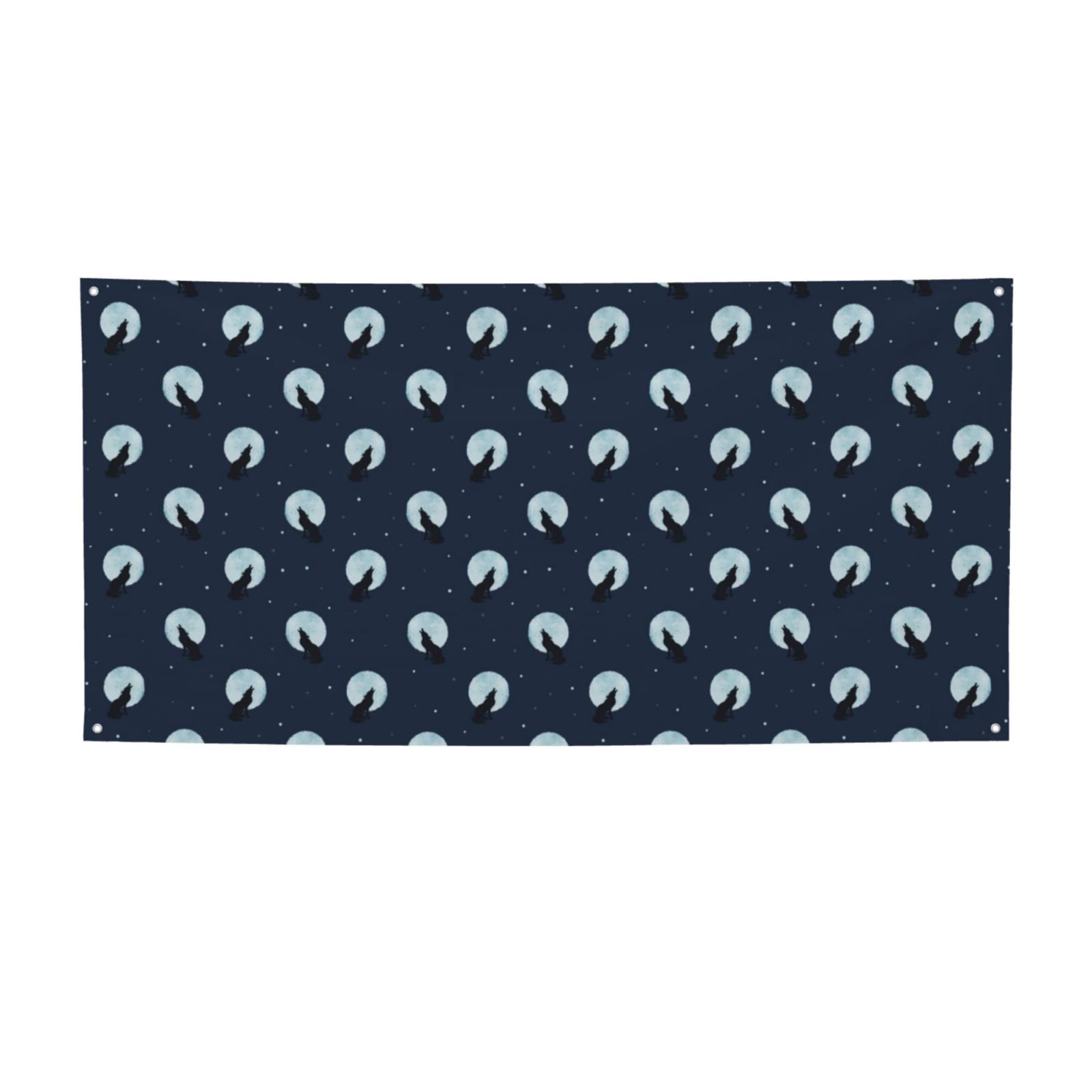 Zufioo Wolf And Moon Print Holiday Banners, Party Banners, Hanging ...