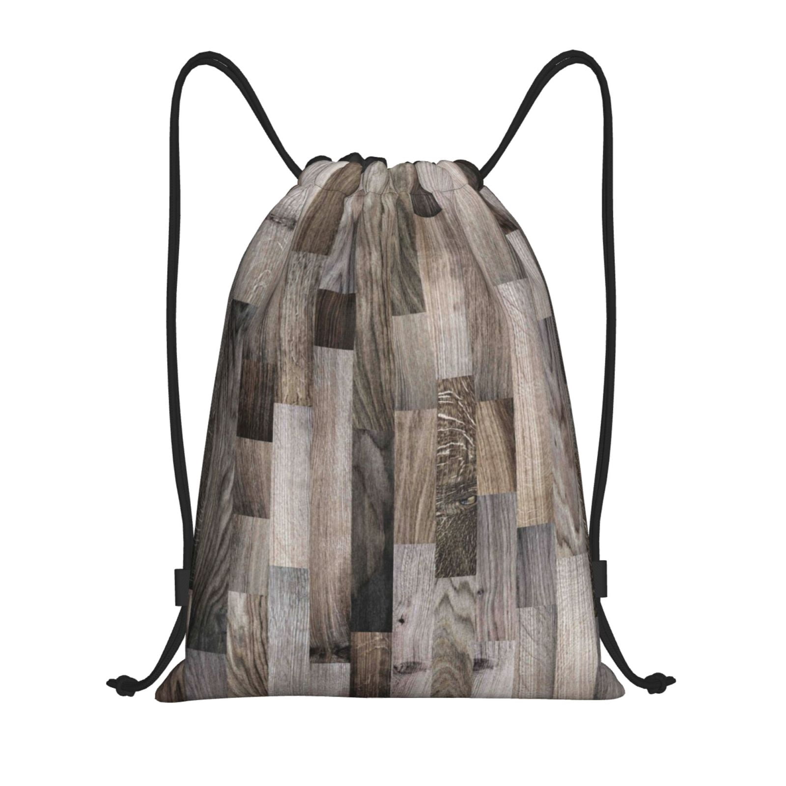 Zufioo Wooden Texture Sports Cinch Sack Gym String Bags Machine ...