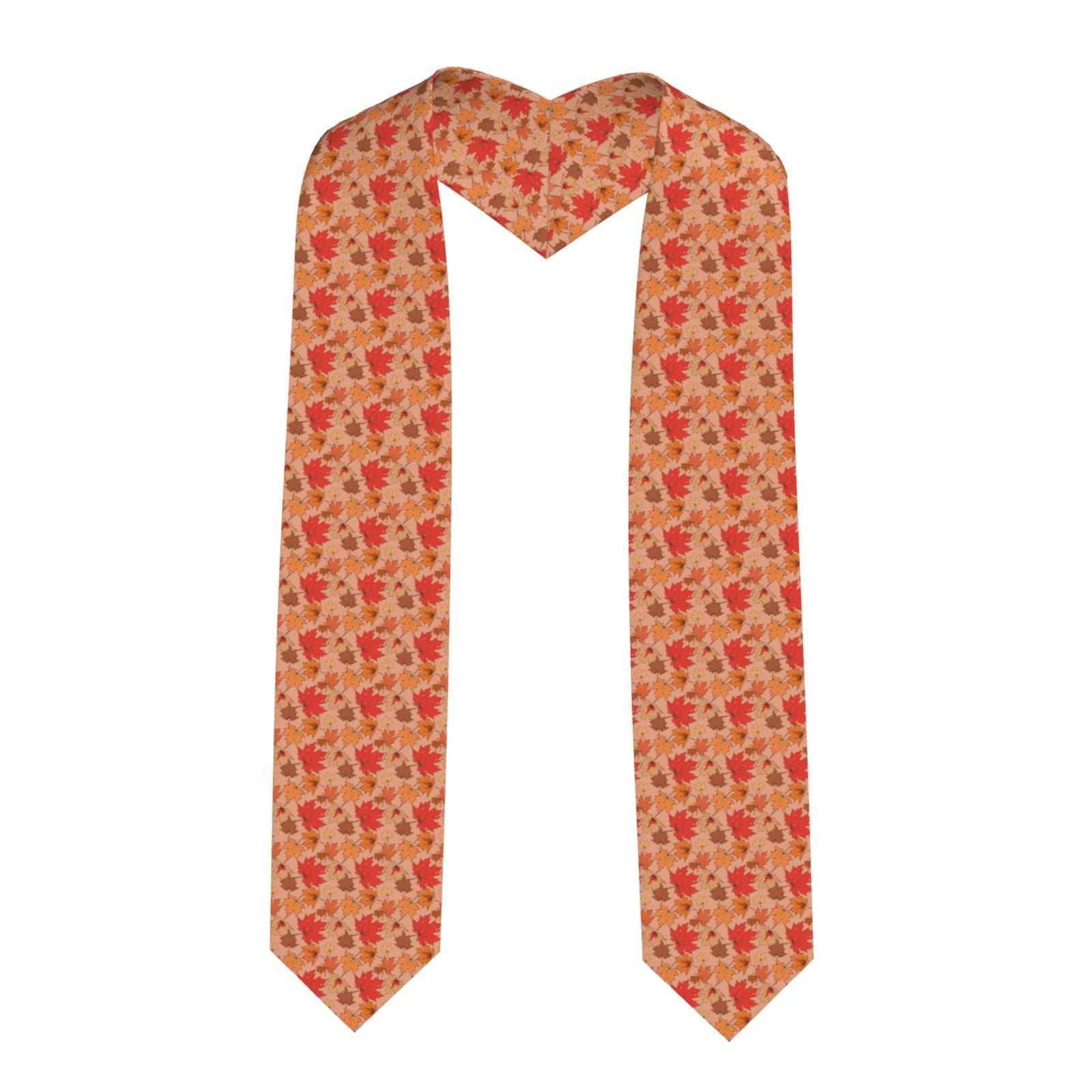 Zufioo Yellow And Red Maple Leaves Print Graduation Shawl Ribbon ...