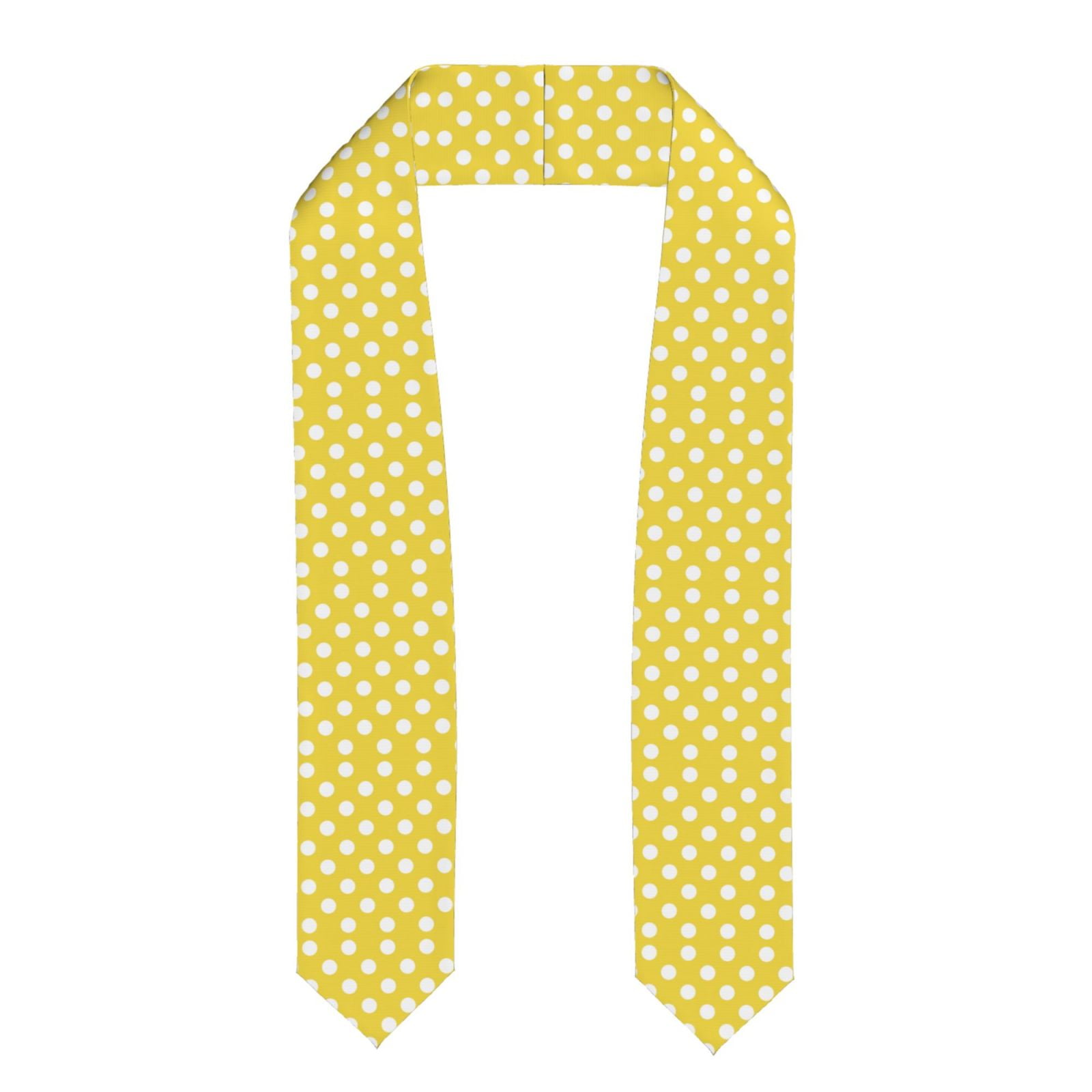 Zufioo Yellow And White Polka Dot Print Graduation Shawl Ribbon ...