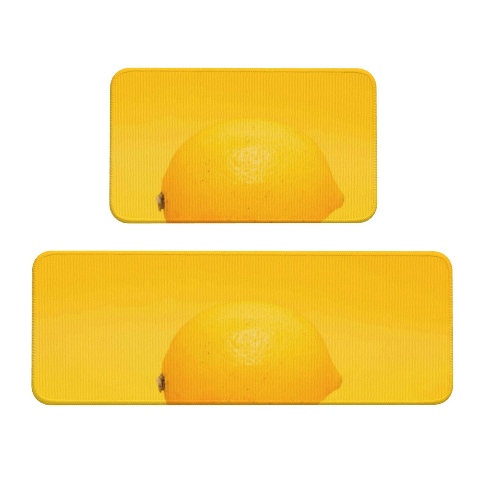 Zufioo Yellow Lemon 2PCS Kitchen Mats for Floor,Home Decor Cushion ...