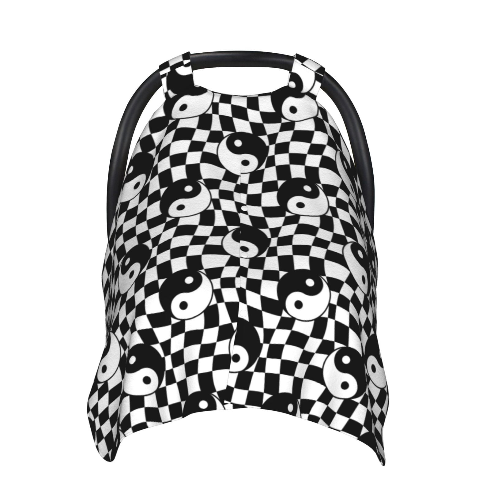 Zufioo Ying Yang Checkered Print Baby Stroller Seat Nursing Cover, Baby ...