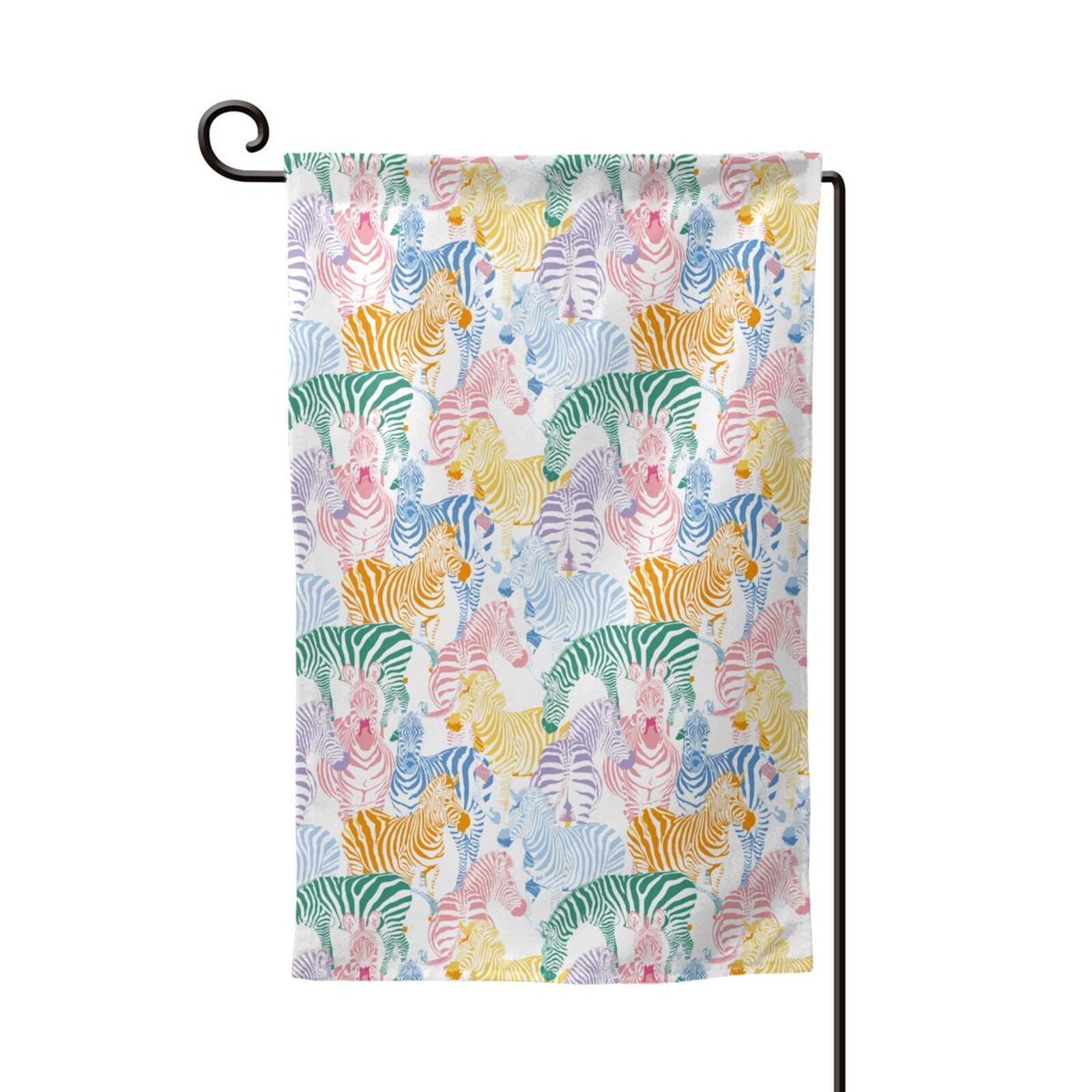 Zufioo Zebra Colourful Print Garden Decoration Flags, Sun-resistant and ...