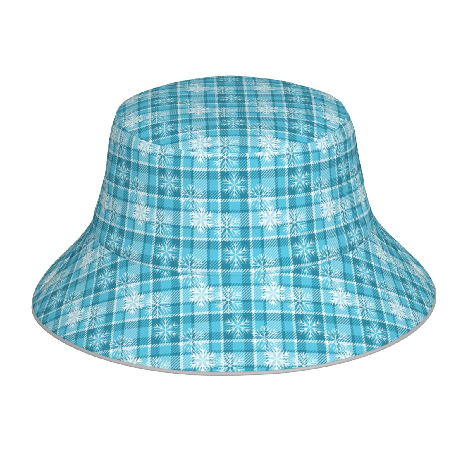 Zufioo blue plaid Snowflake Waterproof Reflective Holographic Bucket ...