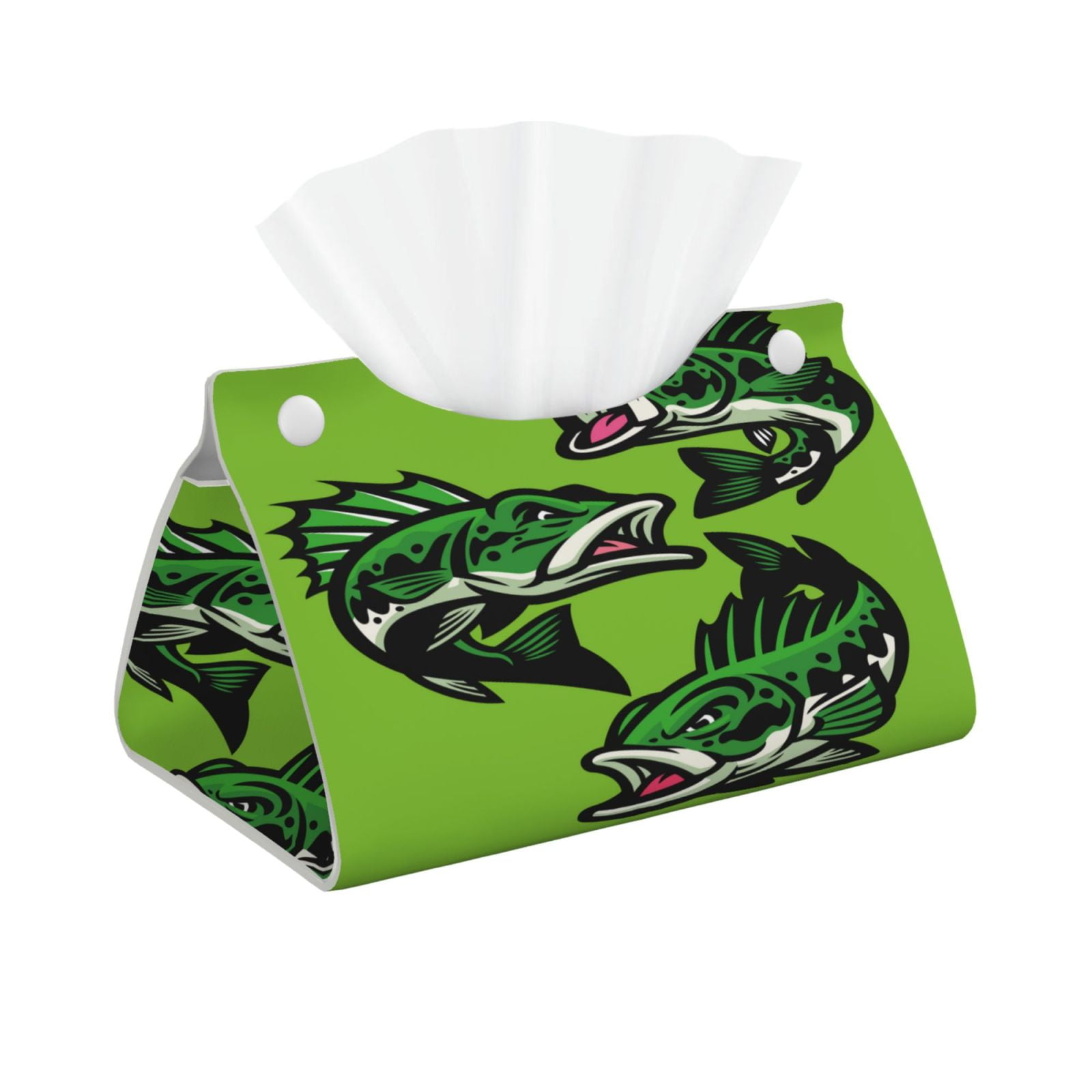Zufioo cartoon largemouth bass fish Print Long Leather Tissue Bag, PVC ...