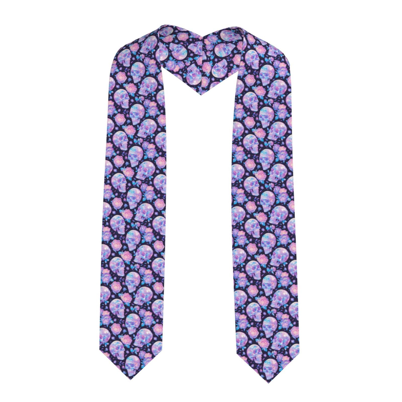 Zufioo crystal Skull flower Print Graduation Shawl Ribbon, Graduation ...