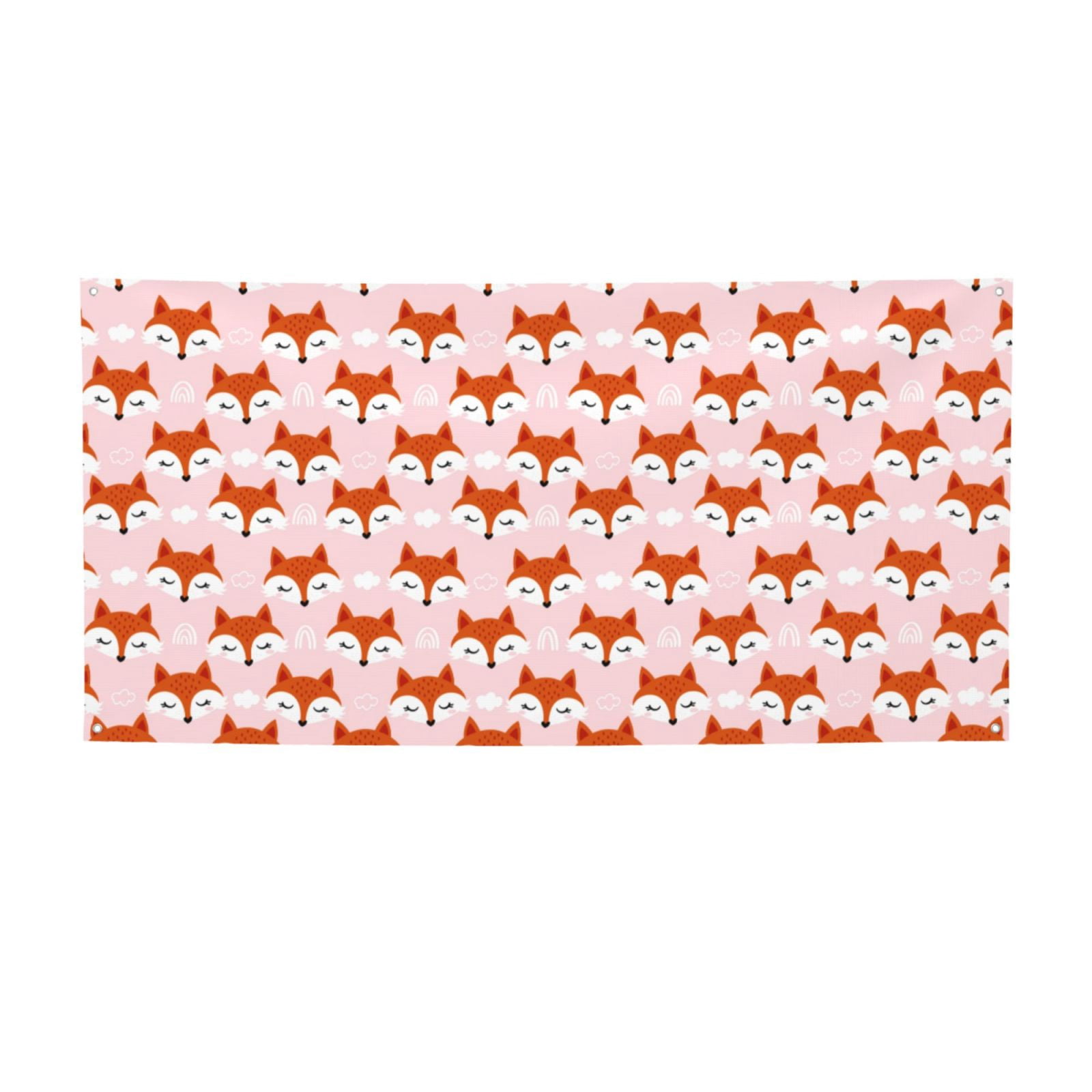 Zufioo cute fox pink Print Holiday Banners, Party Banners, Hanging ...