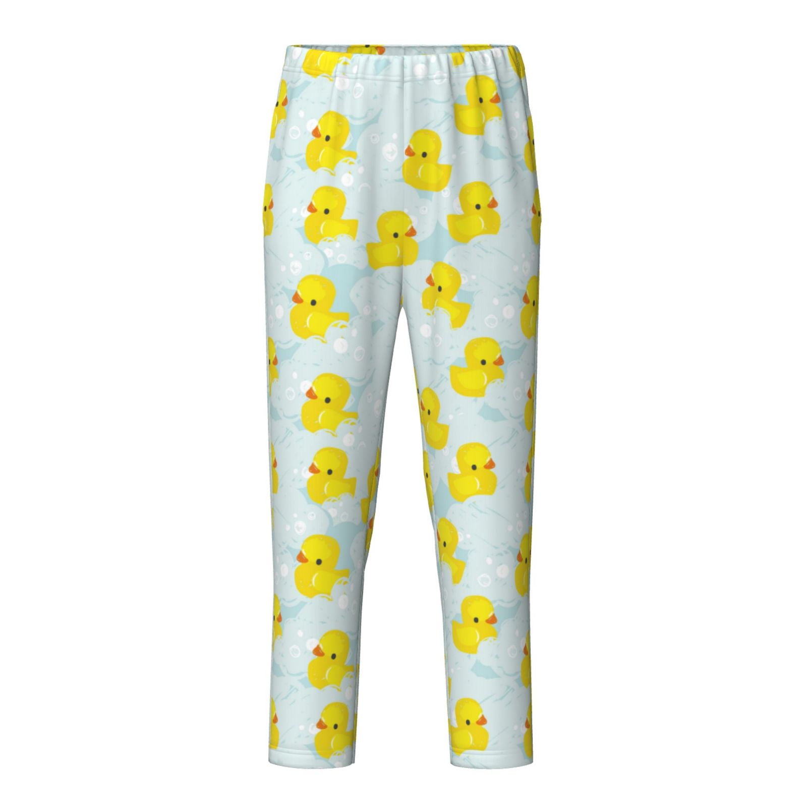 Zufioo cute rubber duck Print Teenagers' Home Trousers, Elastic Waist ...