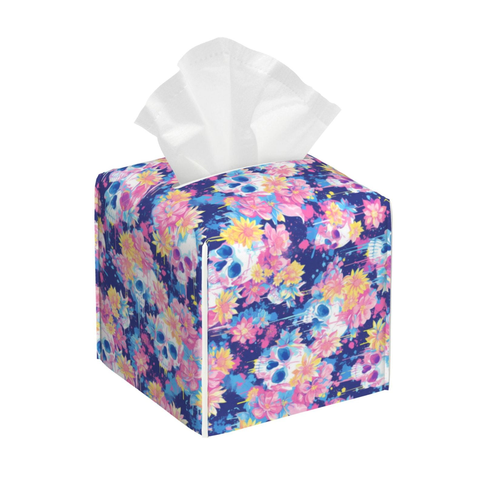 Zufioo graffiti style Skull flower Tissue Box Cover, Tissue Box Cover ...