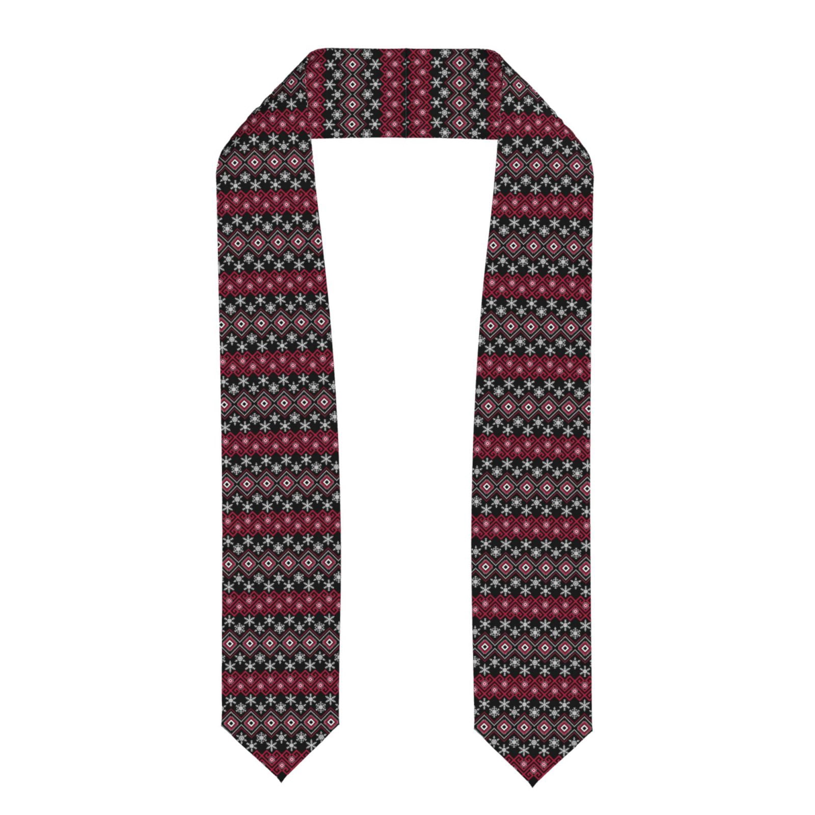 Zufioo red Minimalist Snowflake Print Graduation Shawl Ribbon ...