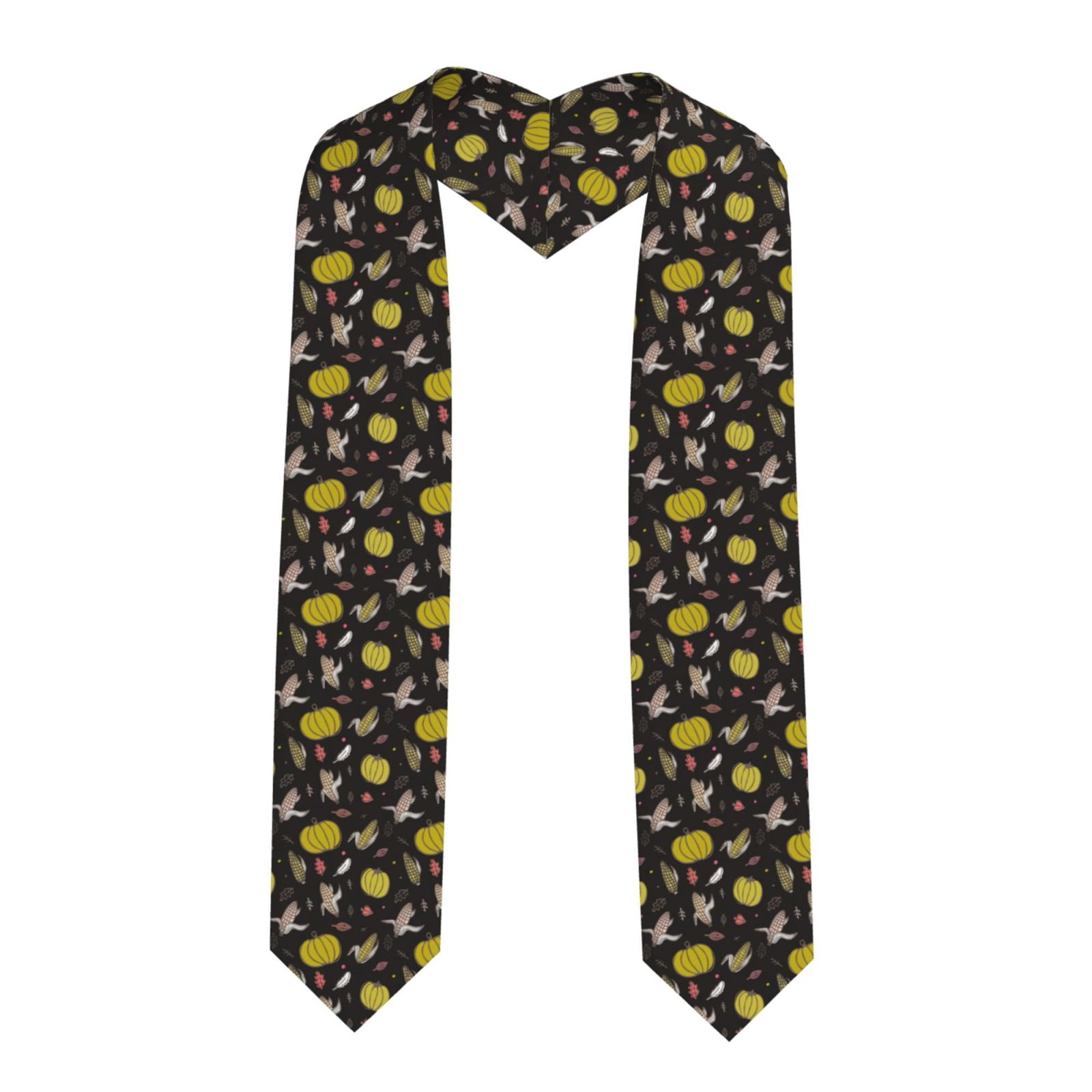 Zufioo yellow Pumpkin Corn Print Graduation Shawl Ribbon, Graduation ...