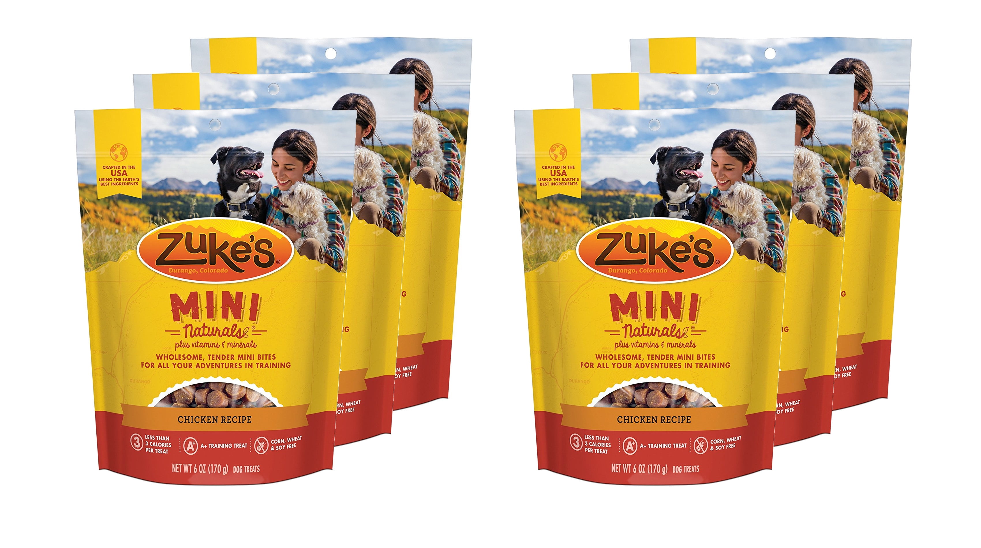 Zuke's Mini Naturals Chicken Recipe 6 oz Dog Treats 6 Pack - Walmart.com