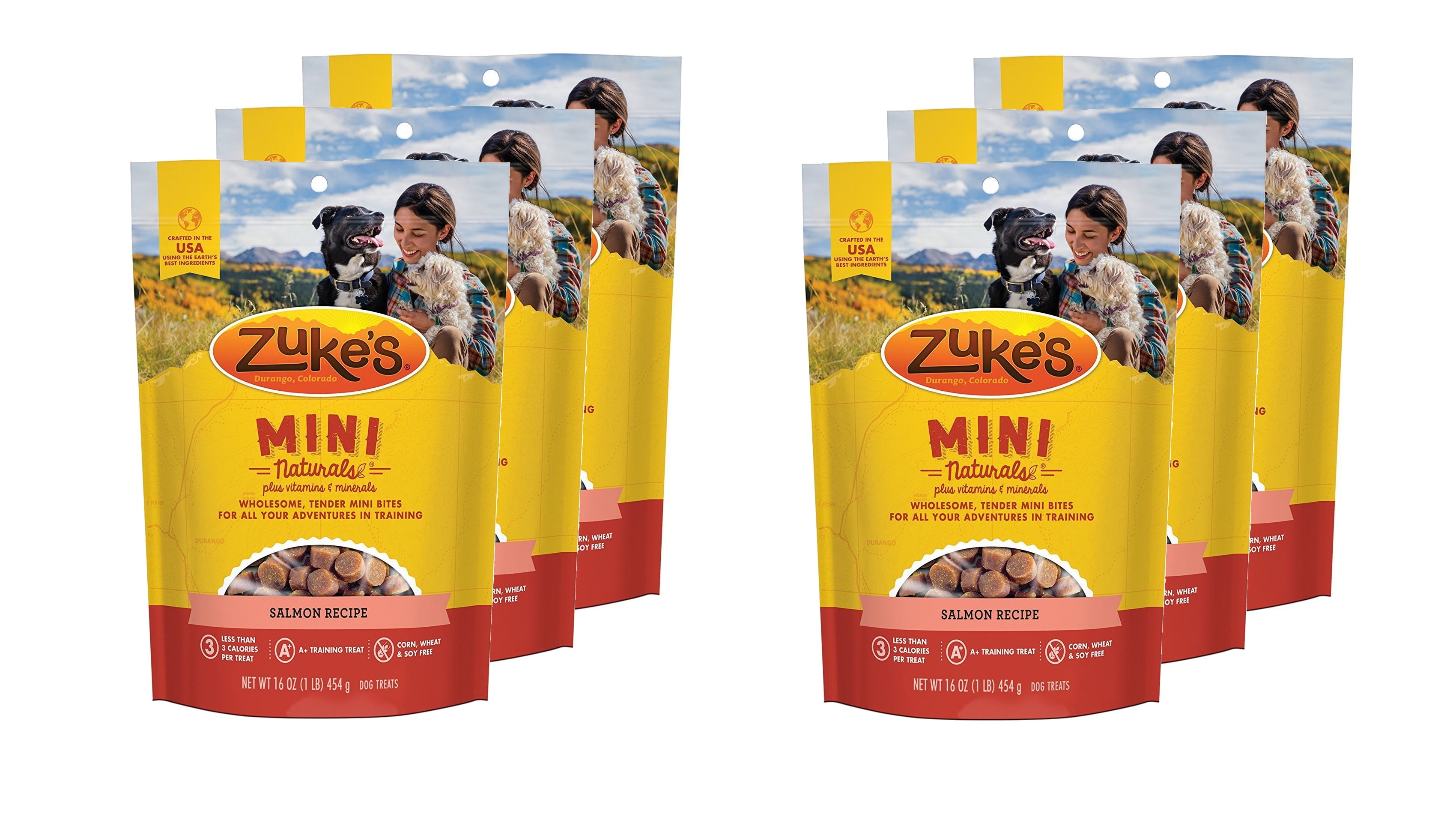 Zuke's Mini Naturals Salmon Recipe 16 oz Dog Treats 6 Pack - Walmart.com