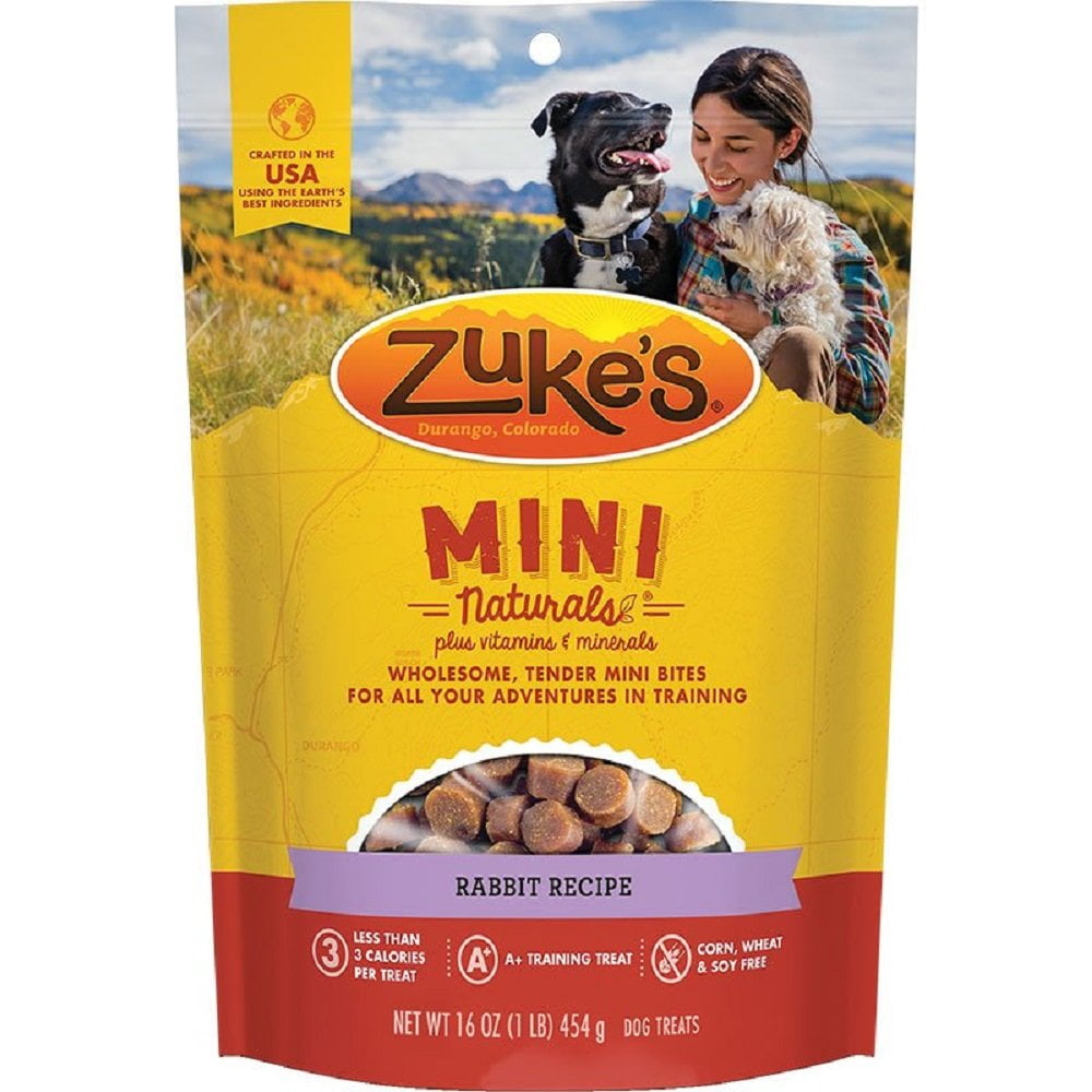 Zukes Mini Naturals Dog Treat - Wild Rabbit Recipe - 1 lb - Walmart.com