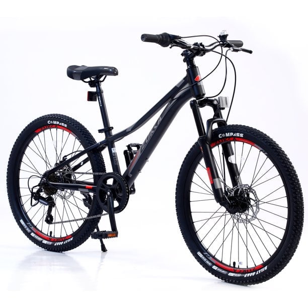 Zukka 24 inch Unisex Student Mountain Bike - 7 Speed Gears, MTB ...