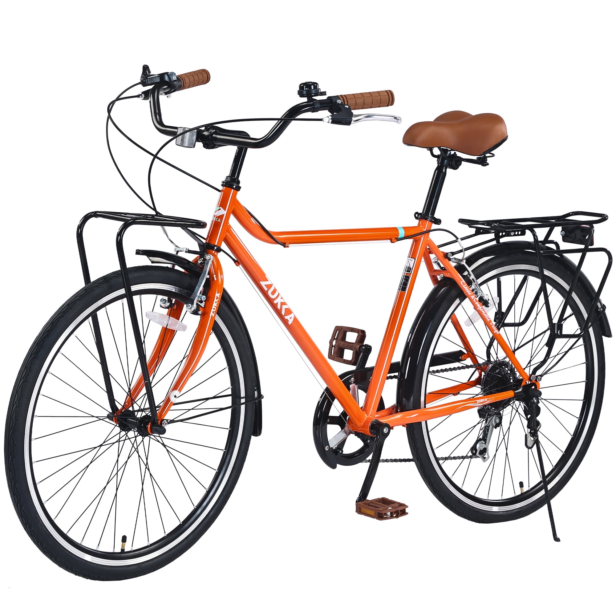 Zukka 26" Commuter Bike Vintage Style with Rack City Commuting Cruiser ...