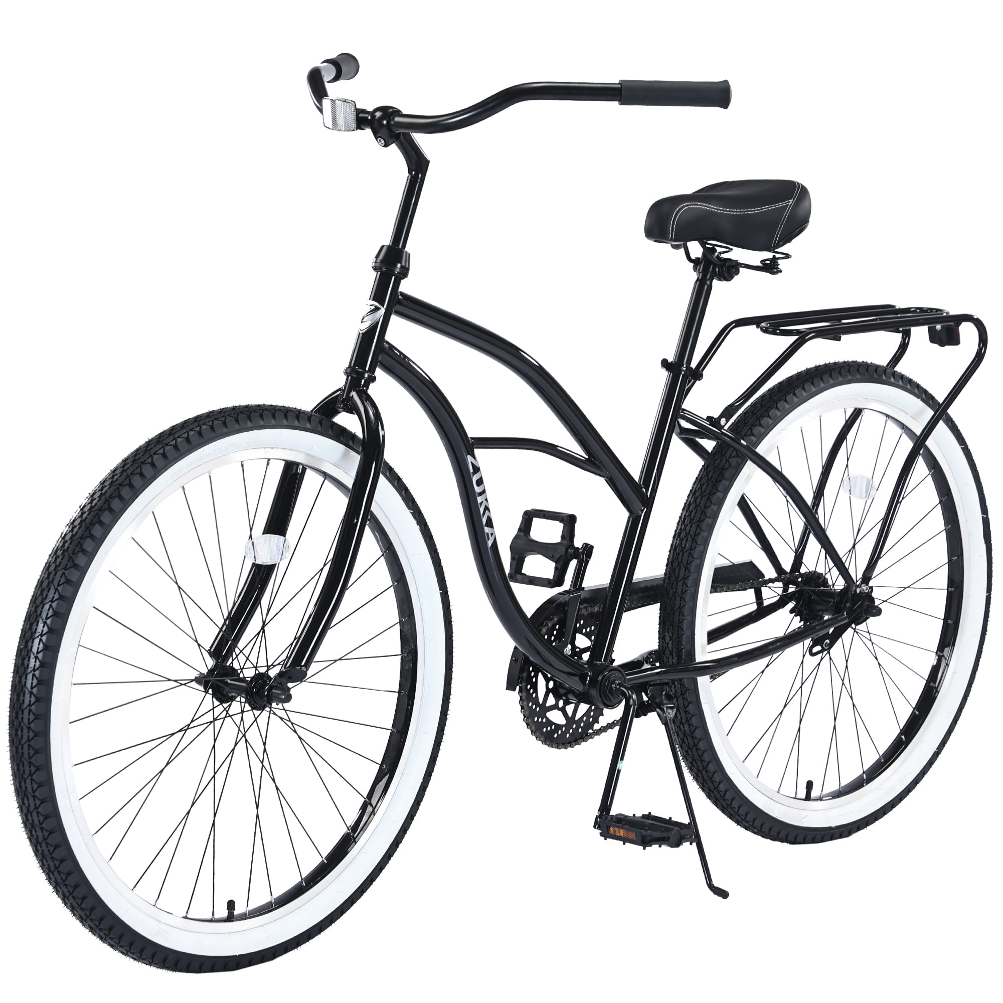 Zukka 26" Cruiser Bike Steel Frame Beach Bicycle for Men Women Commuter Black - Walmart.com