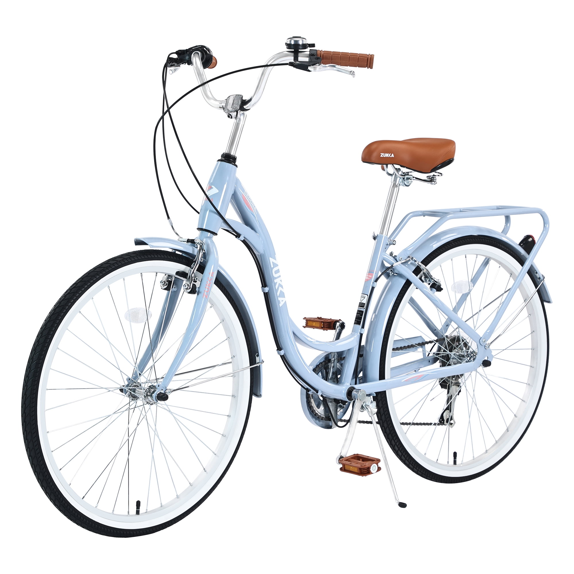 "Zukka 26"" Women's Bike, Light Blue, Steel Frame, 7-Speed Shimano ...