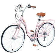 26 Inch Yellow Cruiser Bike for Women with 7-Speed Shimano Gear and Steel Frame - Walmart.com