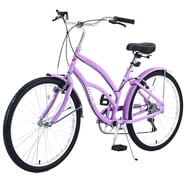 26 Inch Yellow Cruiser Bike for Women with 7-Speed Shimano Gear and Steel Frame - Walmart.com