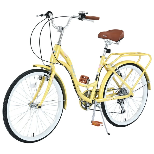 Zukka Cruiser Bike 24 inch Ladies Bicycle City 7 Speed Commuter for ...