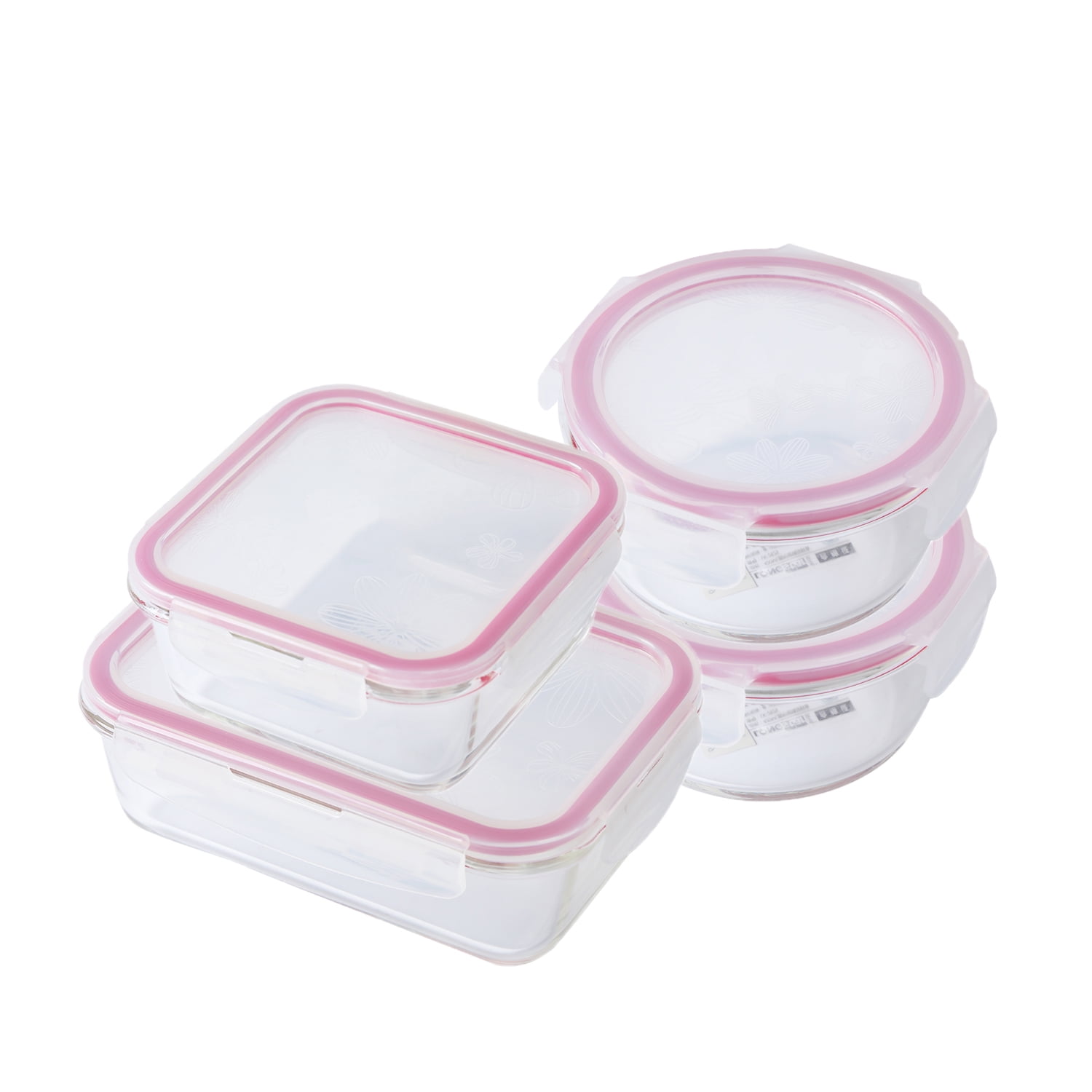 ZUKKA Glass Food Storage Containers, 4PCS, Microwave and Dishwasher ...