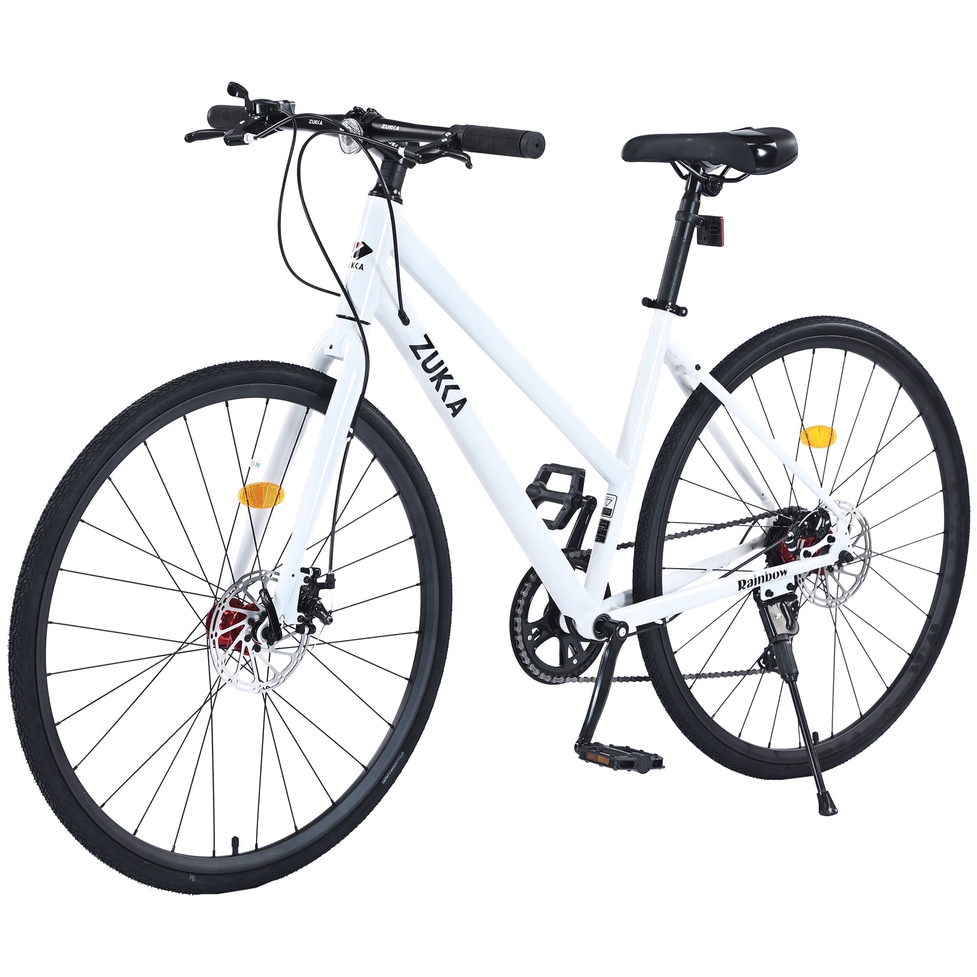 Zukka Hybrid Bicycle Road Bike for Women Aluminum Alloy Rim 700C Steel ...