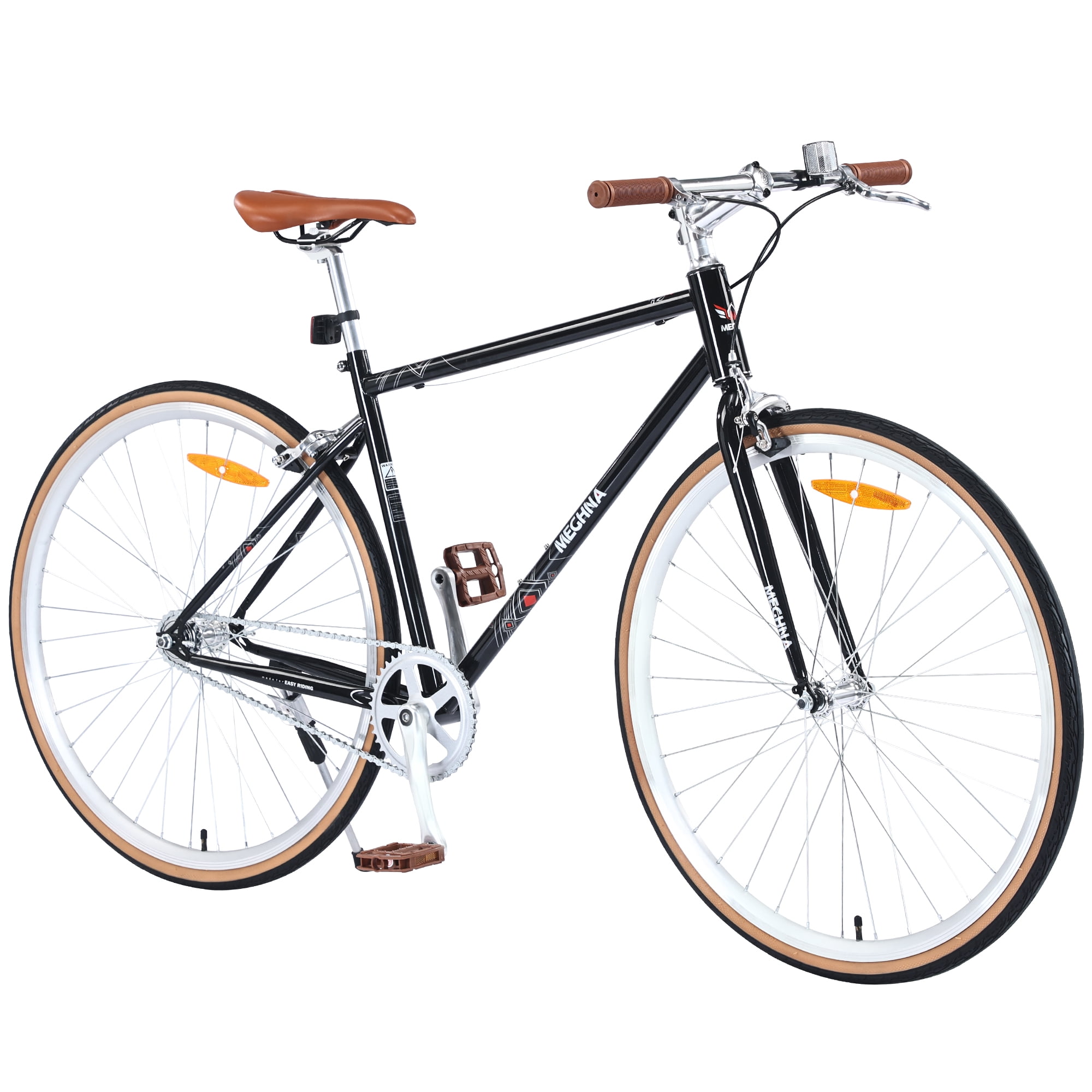 Zukka Hybrid Bike Double Brake 700C Single Speed for Unisex Adult Retro ...
