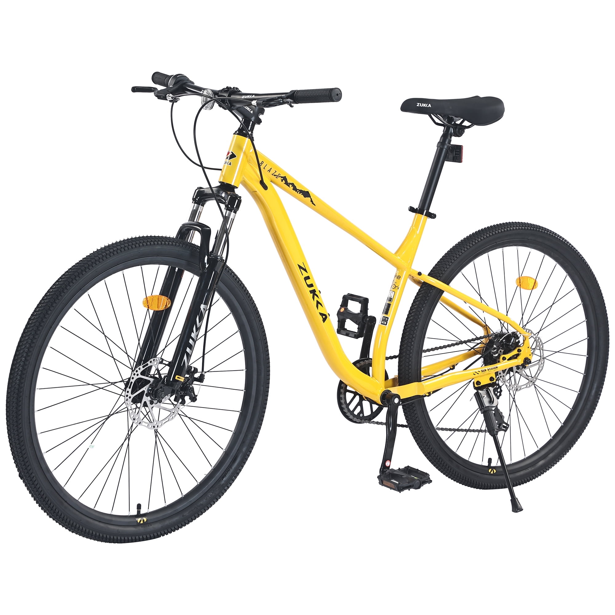 Zukka Mountain Bike 27.5 inch 8 Speed Double Disc Brake Bicycle Front Suspension Bike for Men ...