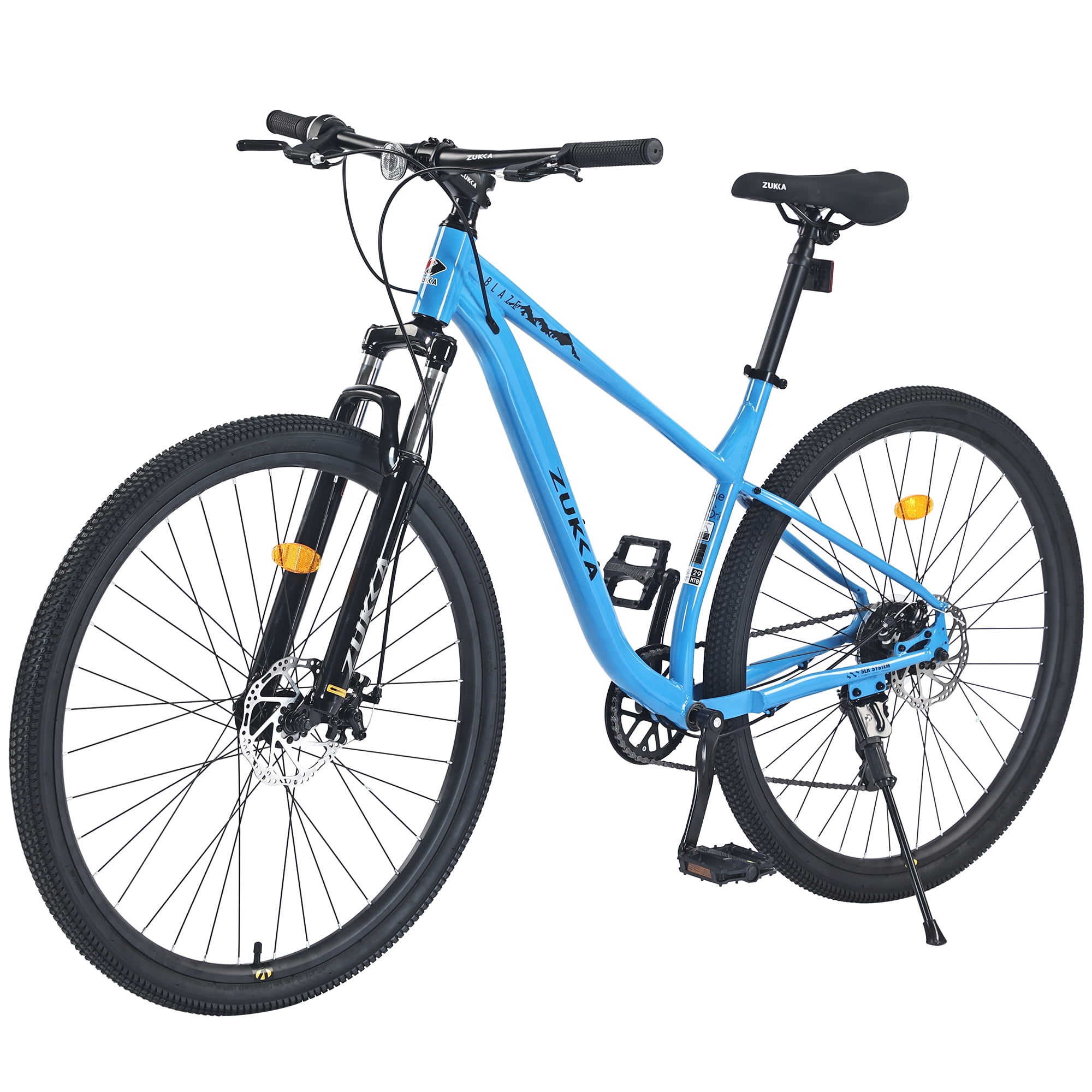 Zukka Mountain Bike 29 inch 8 Speed Double Disc Brake Bicycle Front Suspension Bike for Men ...